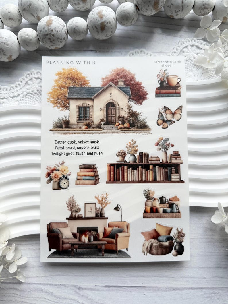 Terracotta Dusk Stickers for Planners, Journals | Printed on ...