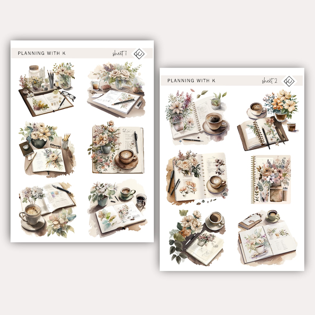 Planners and Coffee Stickers for Planners, Journals | Planning Time ...