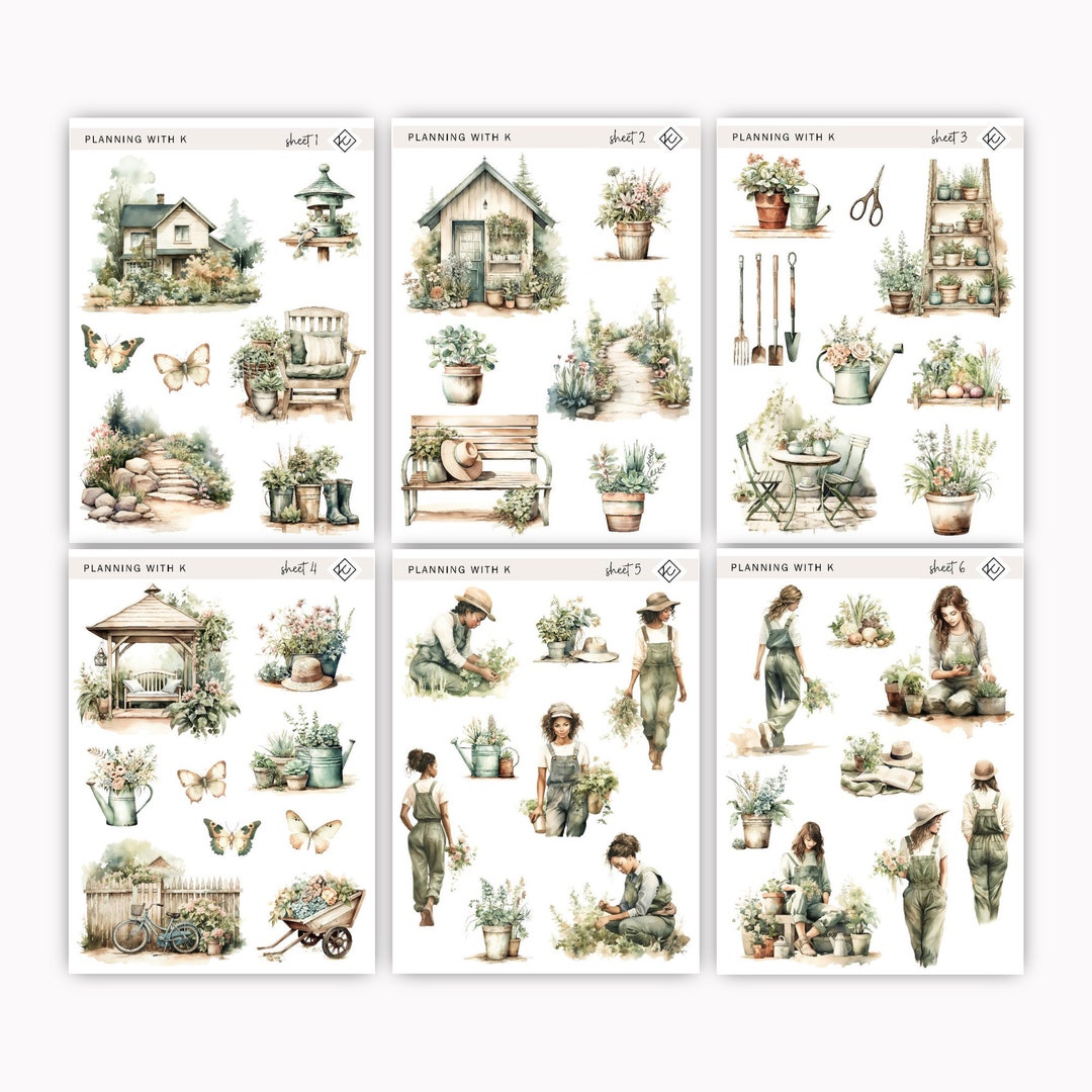 Gardening Stickers for Planners, Journals | Love to Garden Stickers ...