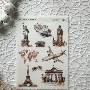 Let's Travel Stickers for Planners, Journals | Love to Travel Stickers ...
