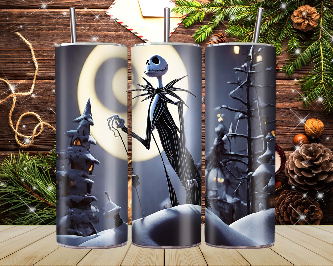 3D Nightmare Before Christmas Tumbler Wrap, 20oz Skinny Tumbler Wrap ...