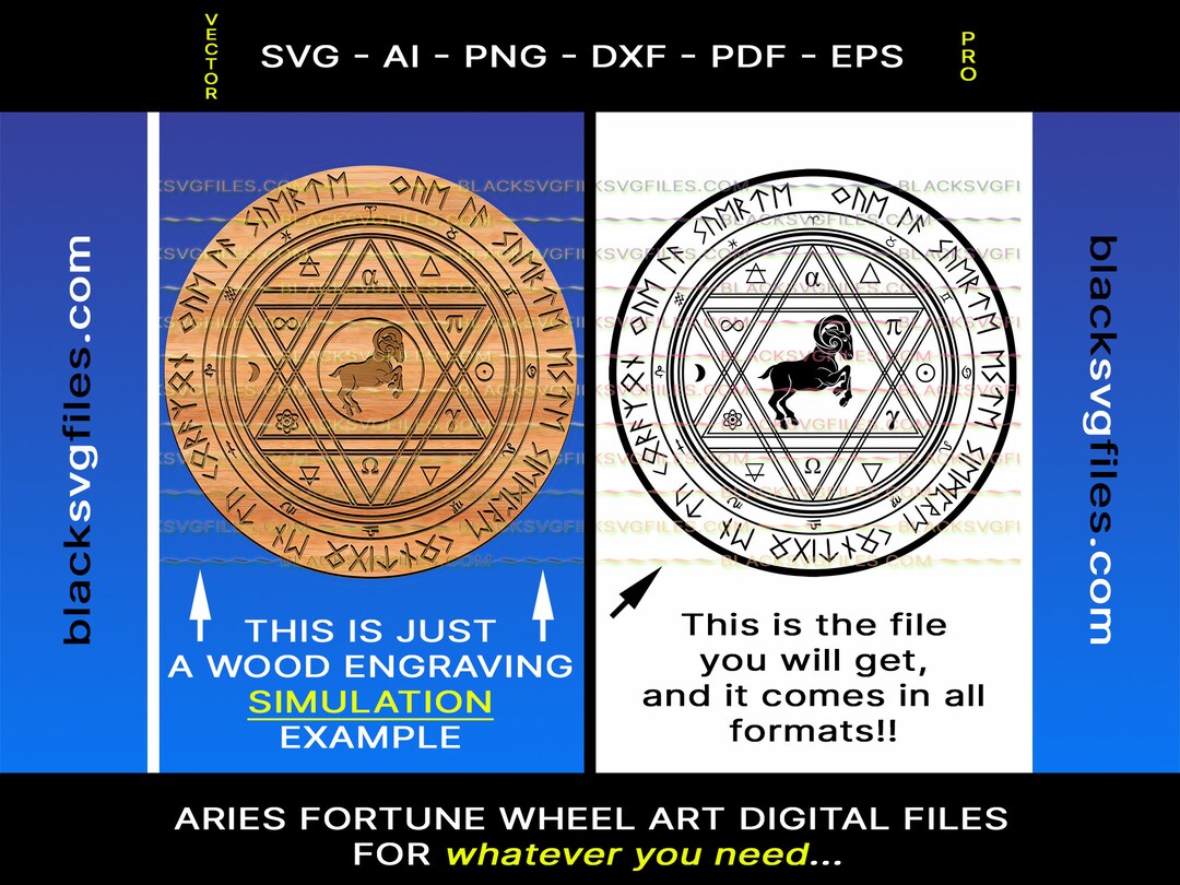 Aries Black SVG File for Laser Engraving or Printing | Lucky Coin With ...