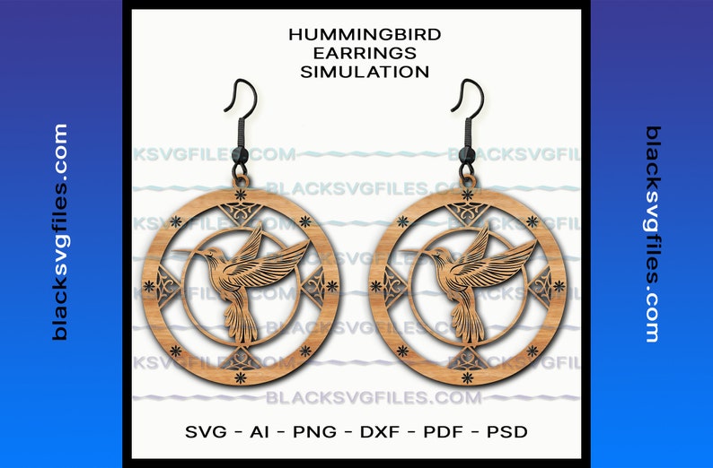 Hummingbird SVG File for Laser Cut | Earrings | Necklace | Wall Art ...