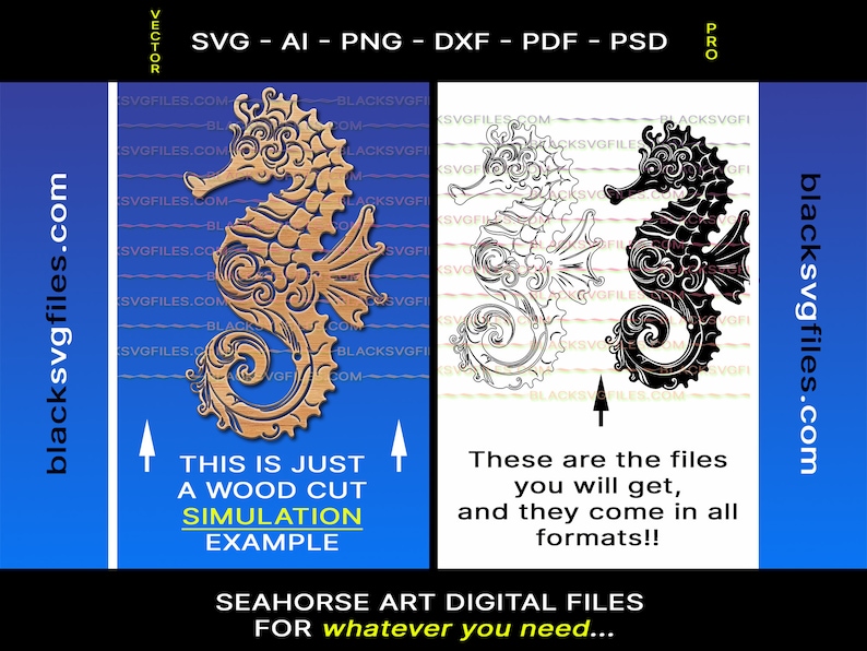 Seahorse SVG File for Laser Cut | Earring | Necklace | Wall Art | Gift ...