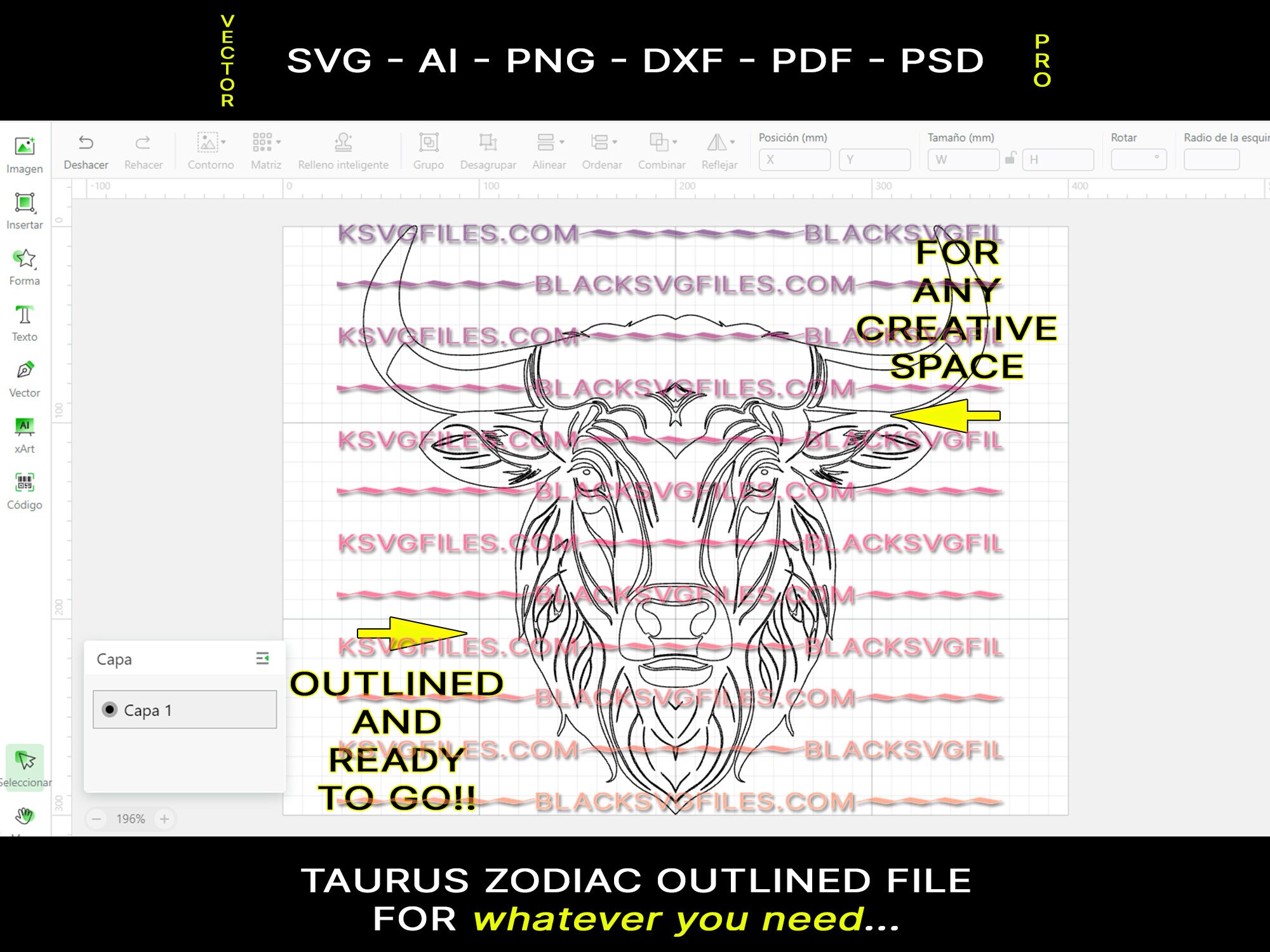 Taurus Zodiac Sign SVG File Laser Cutting Template Digital Download - Etsy