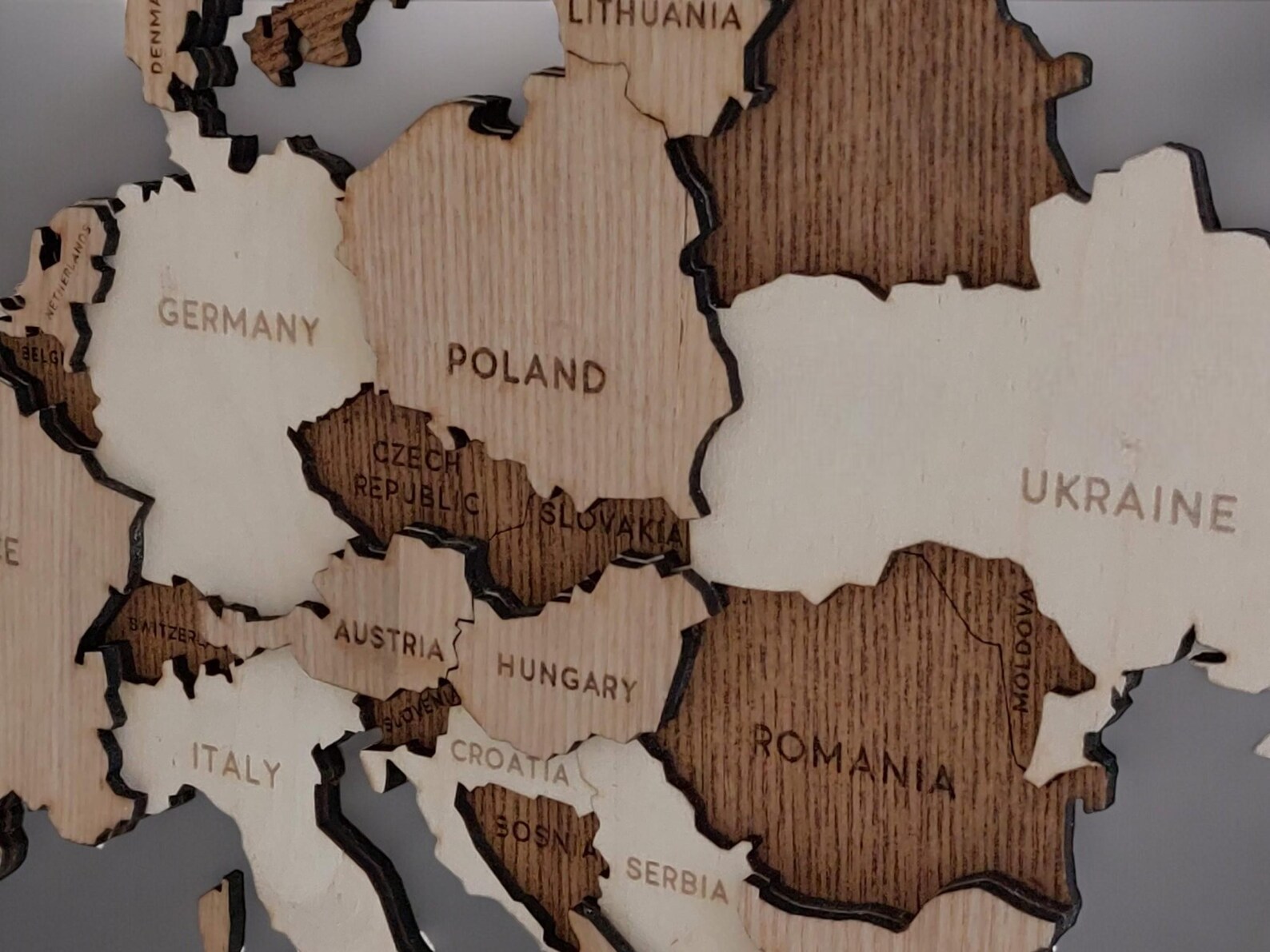 3D Wooden Europe Map - 60x60 Cm, Made From Plywood & Oak Veneer - Etsy ...