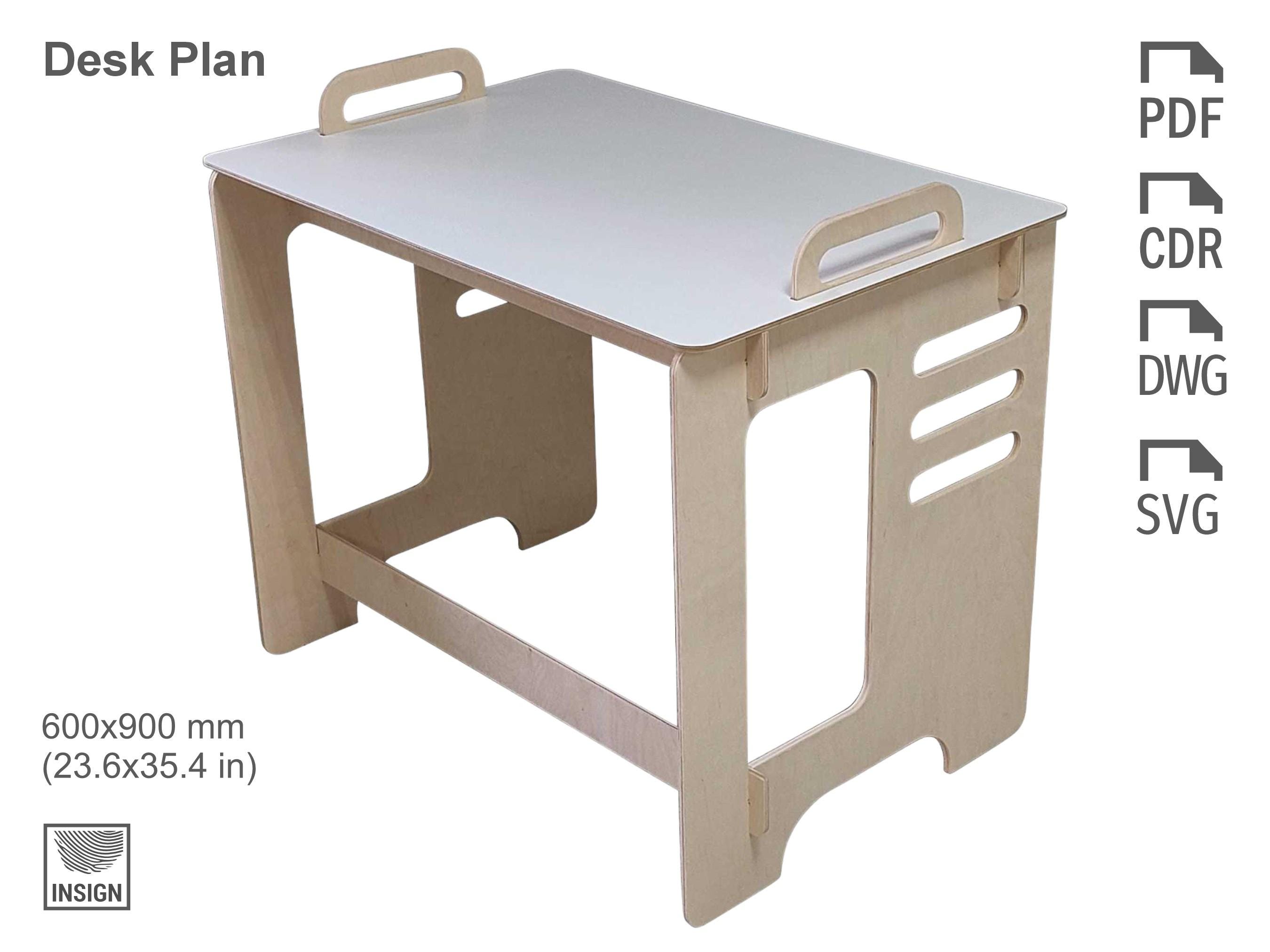 DIY Wooden Desk Plan - Digital Files for CNC Cutting | Compact and Tool ...