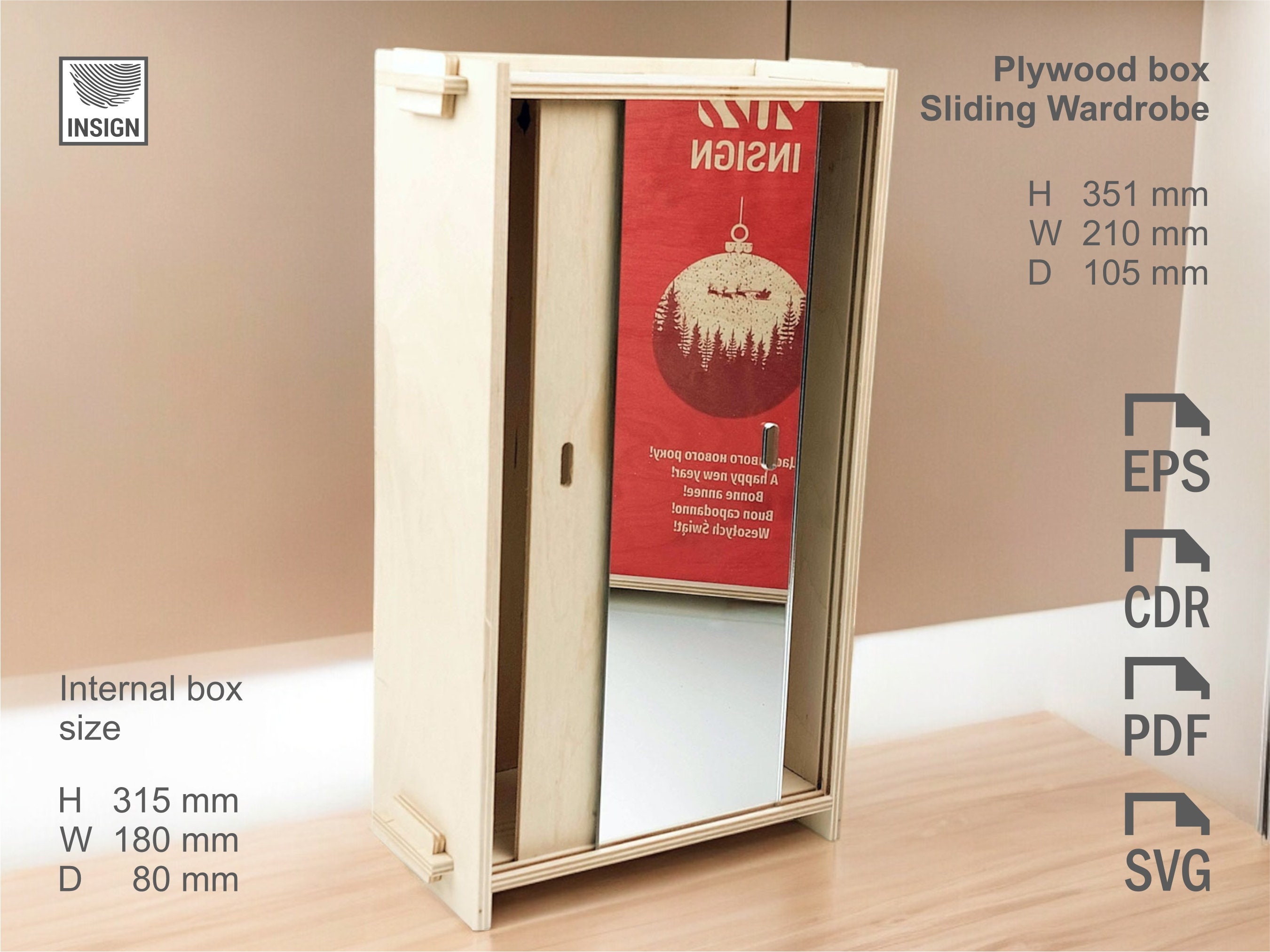 Sliding Wardrobe Gift Box Design for CNC Cutting - Etsy