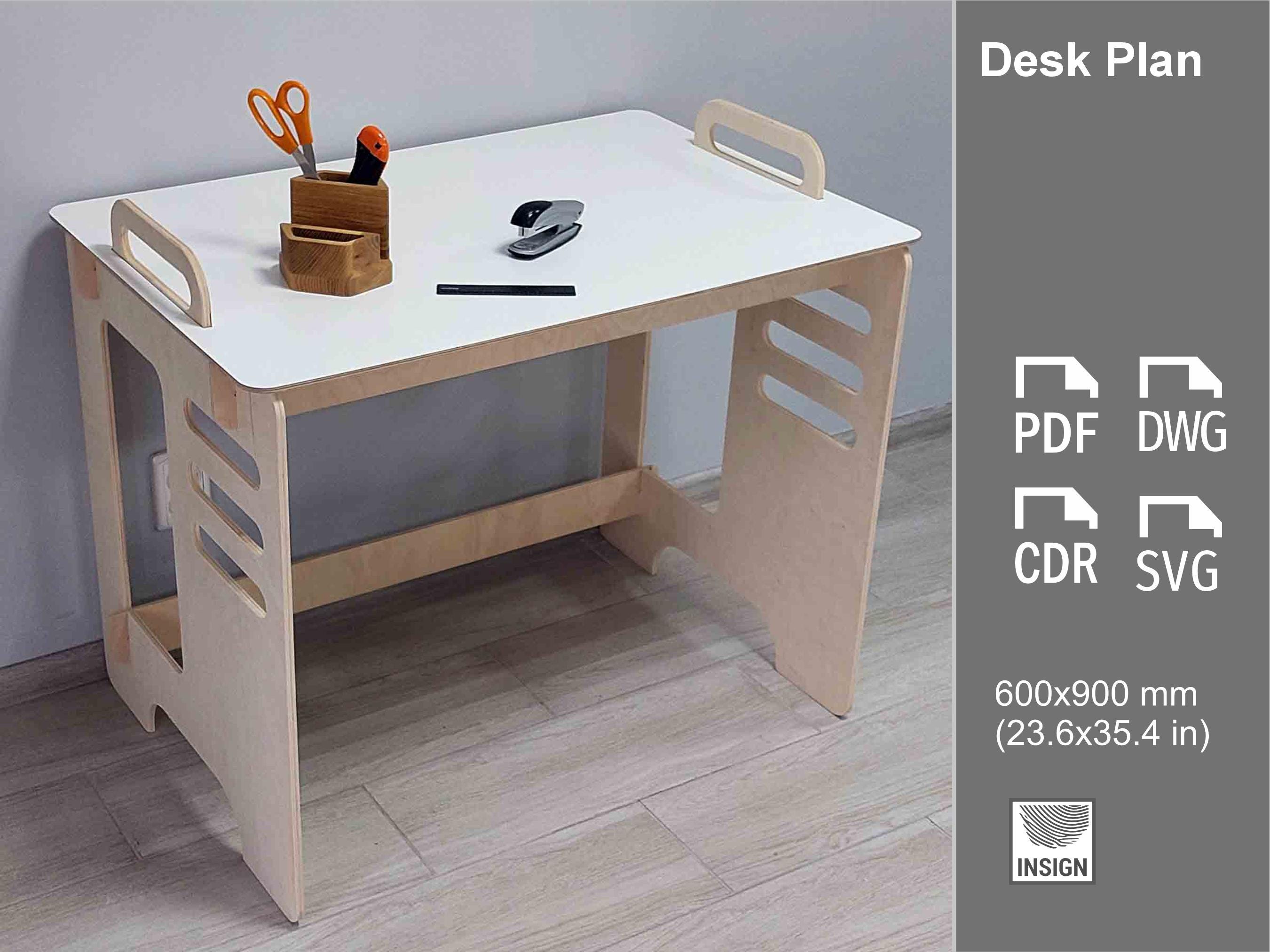 DIY Wooden Desk Plan - Digital Files for CNC Cutting | Compact and Tool ...