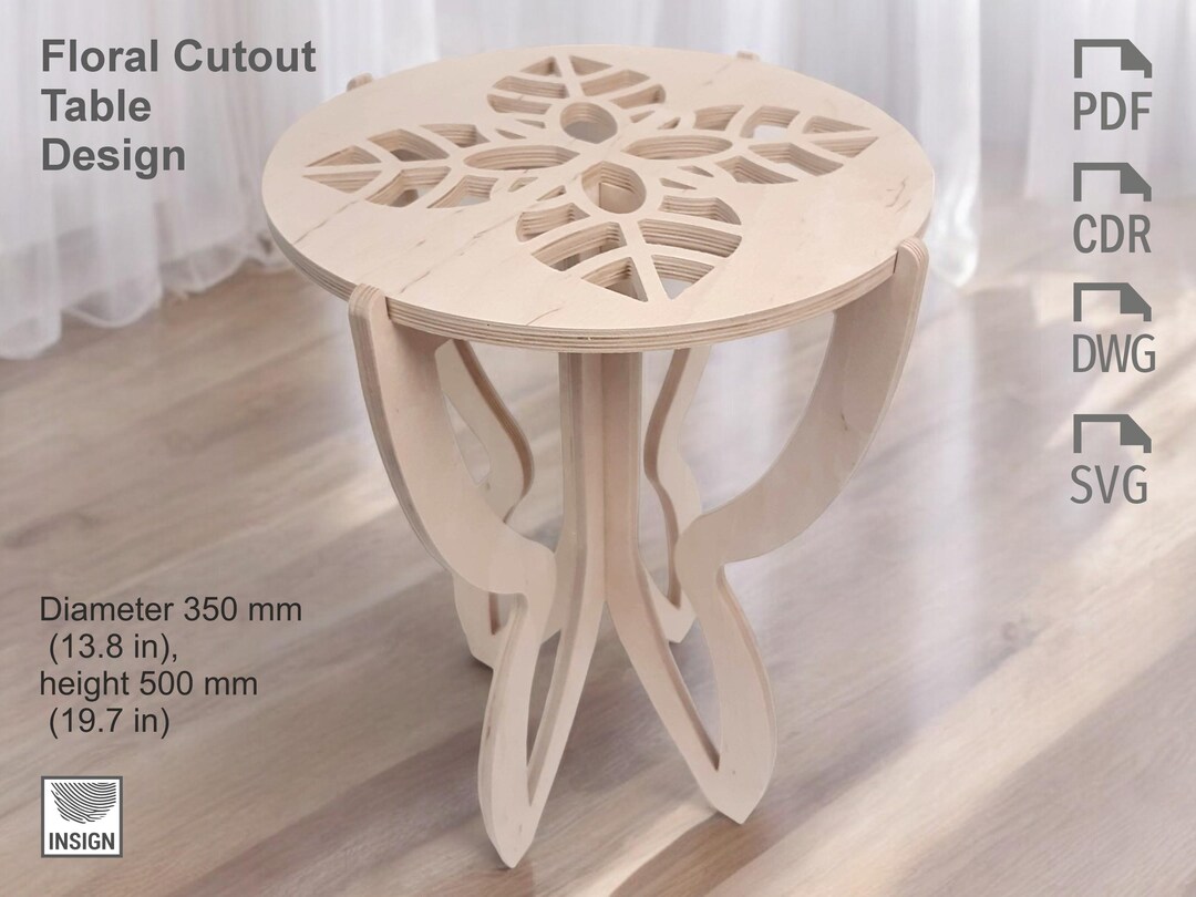 Floral Cutout Table Design / Elegant Wooden Side Table / Intricate ...