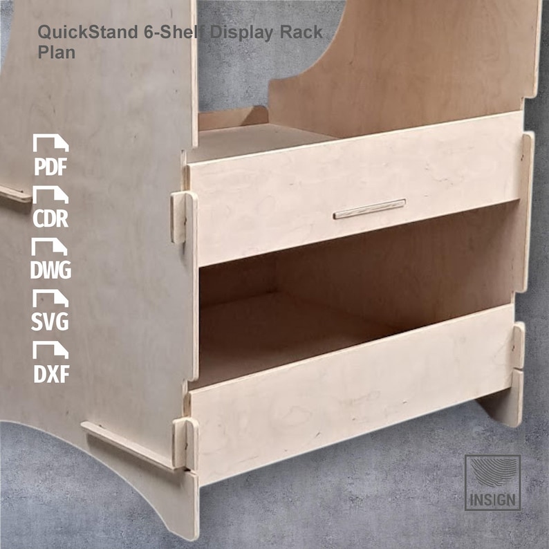 6-shelf Display Rack CNC Laser Cut Files | Modular Shelving (digital ...