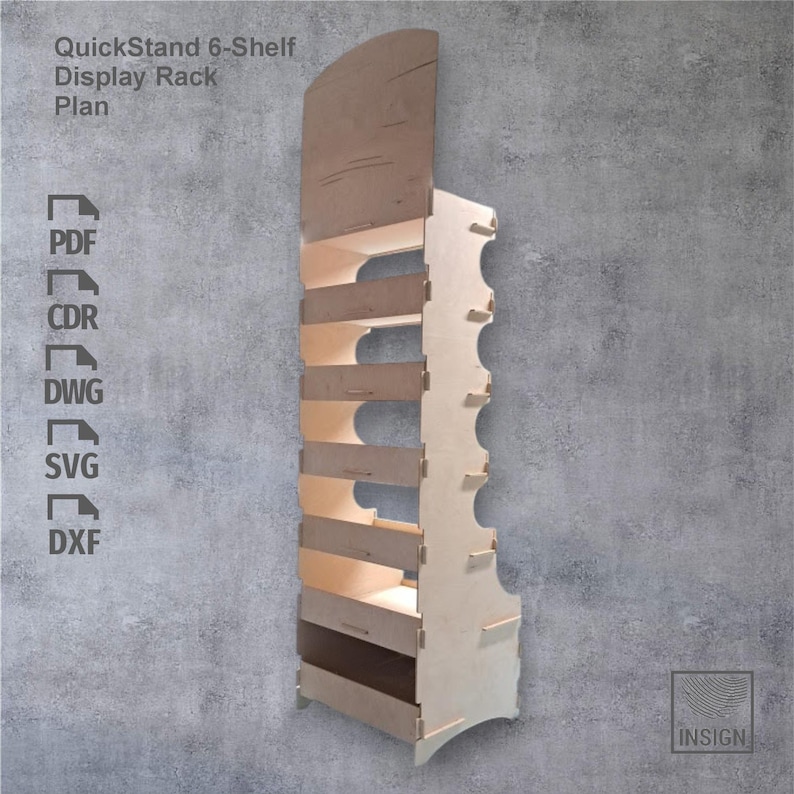 6-shelf Display Rack CNC Laser Cut Files | Modular Shelving (digital ...