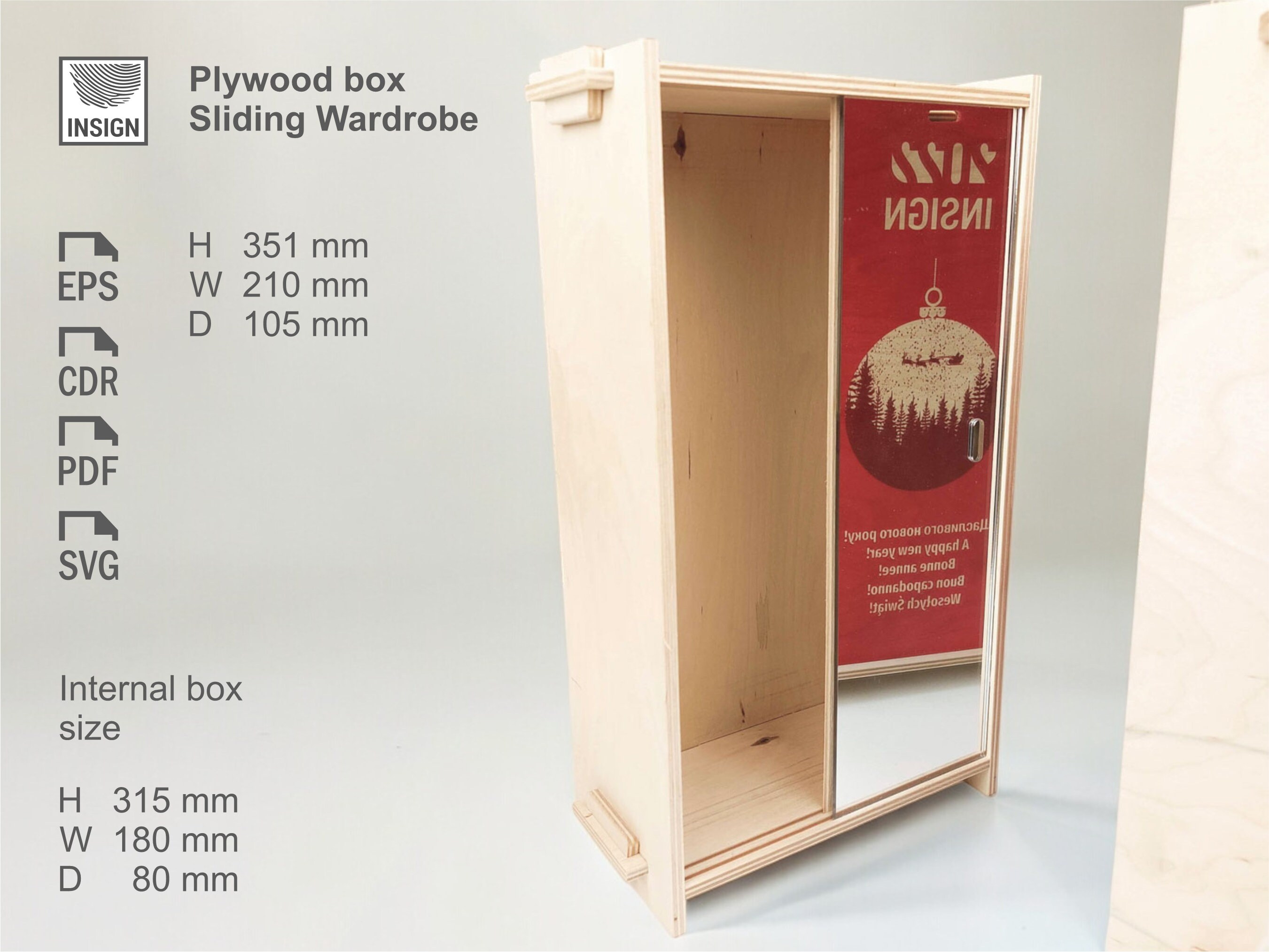 Sliding Wardrobe Gift Box Design for CNC Cutting - Etsy