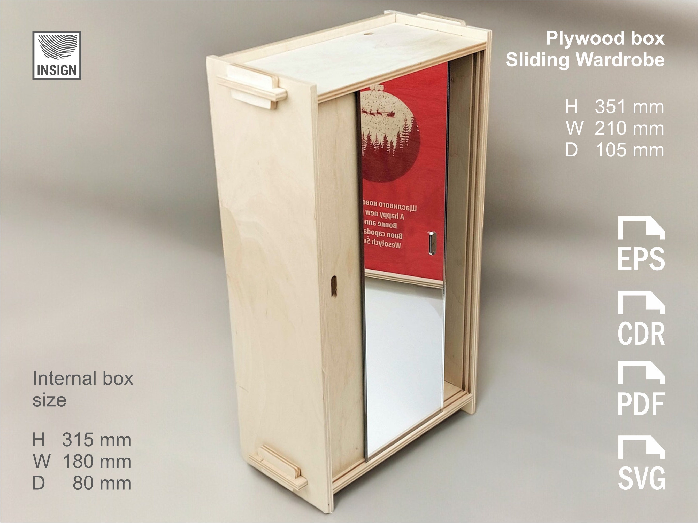 Sliding Wardrobe Gift Box Design for CNC Cutting - Etsy