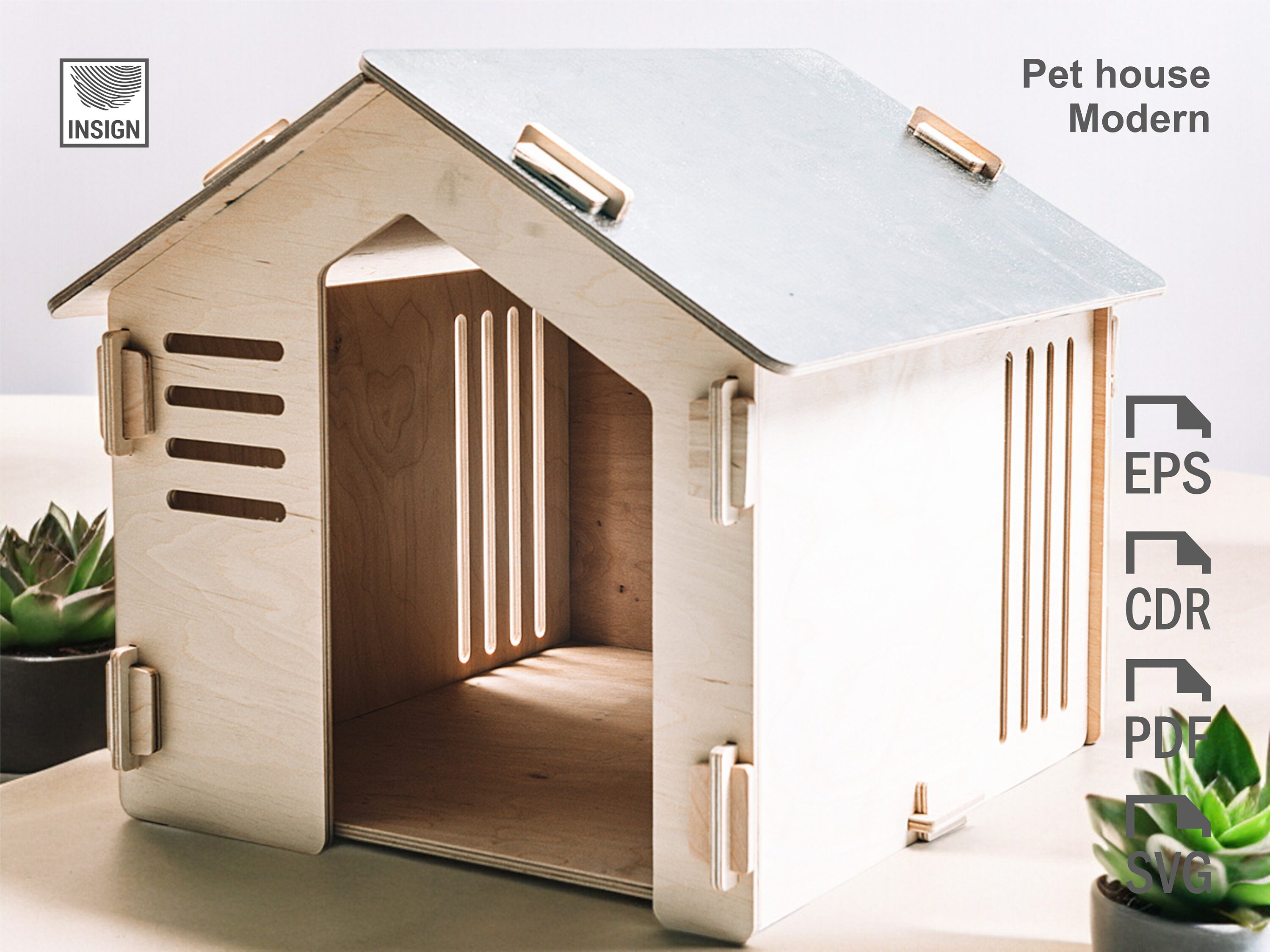Modern Pet House Cnc Vector Plan Instant Download - Etsy