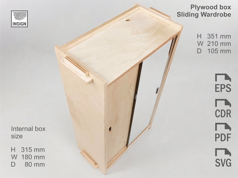 Sliding Wardrobe Gift Box Design for CNC Cutting - Etsy