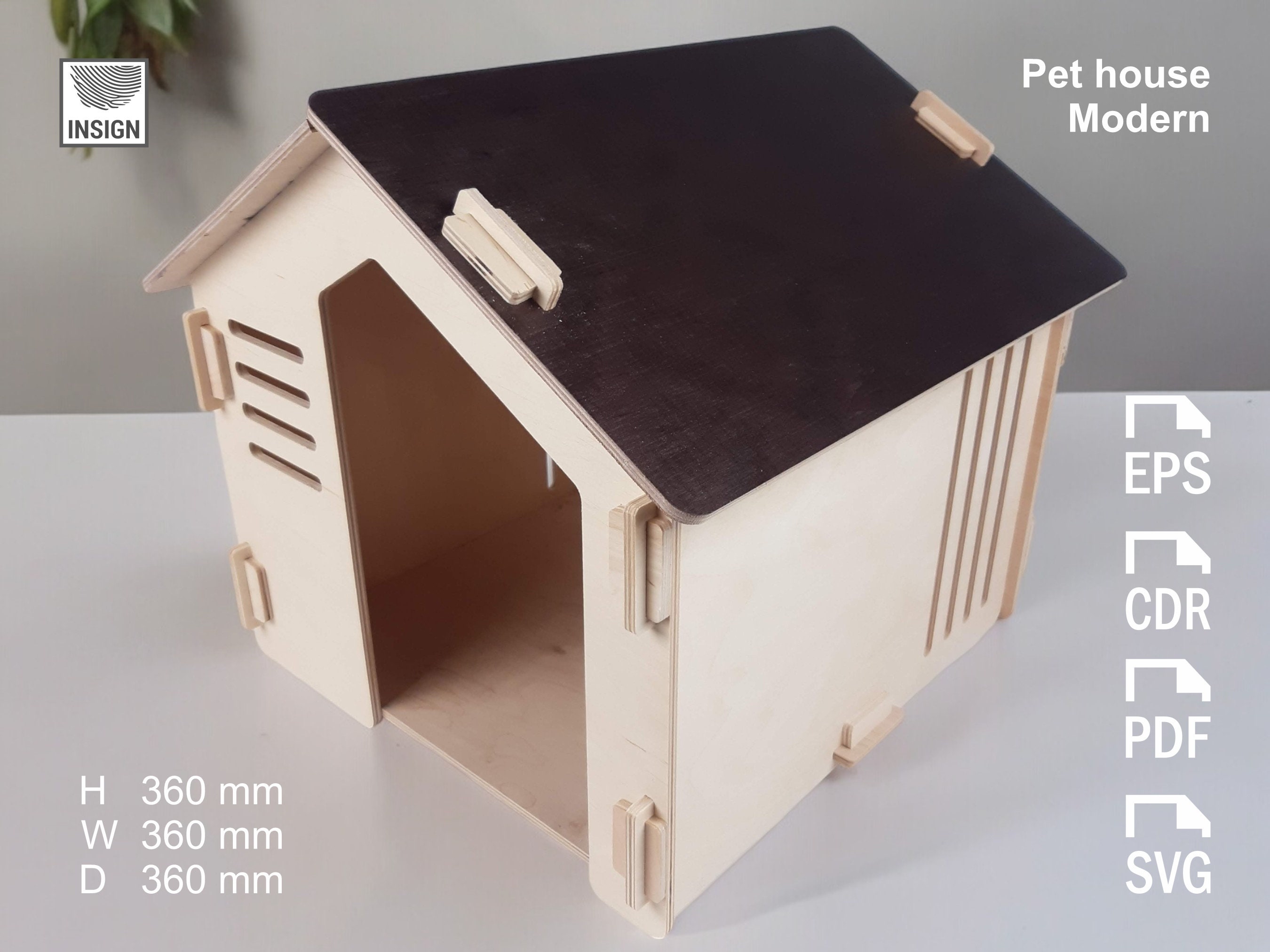 Modern Pet House Cnc Vector Plan Instant Download - Etsy
