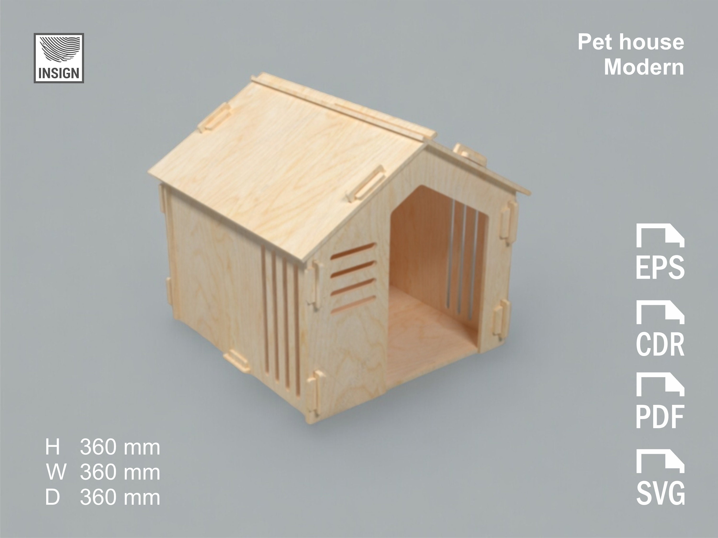 Modern Pet House Cnc Vector Plan Instant Download - Etsy