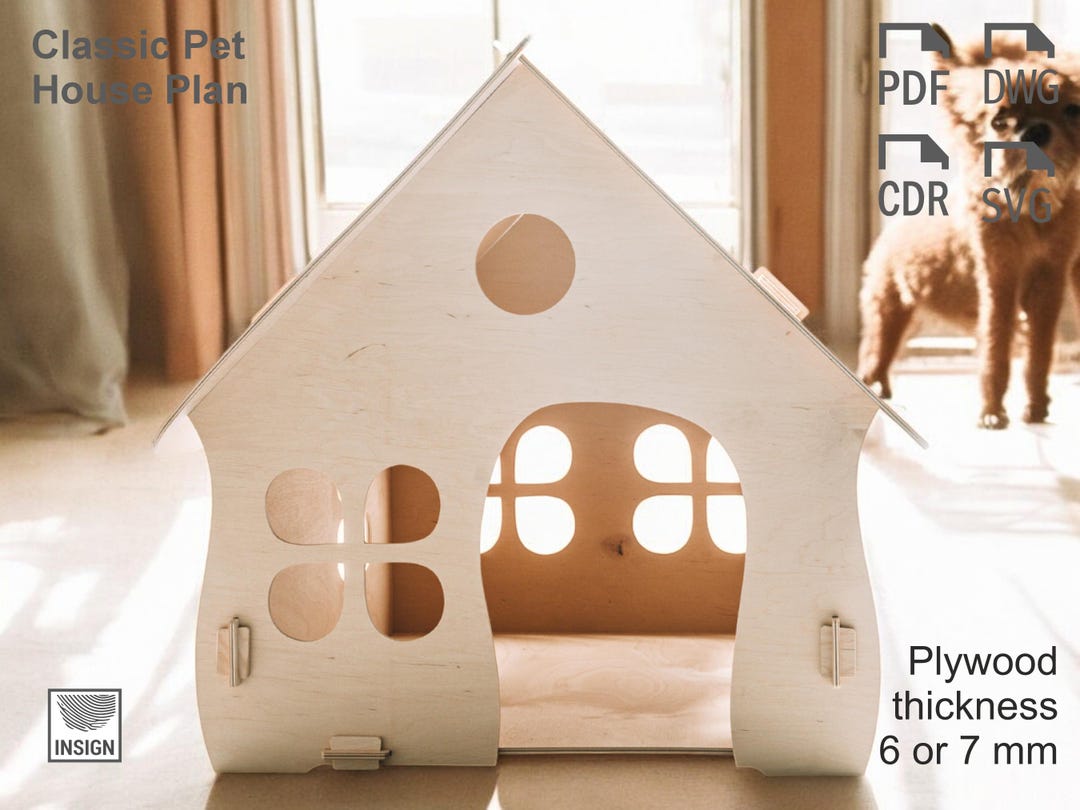 Classic Pet House Cnc Vector Plan Instant Download - Etsy