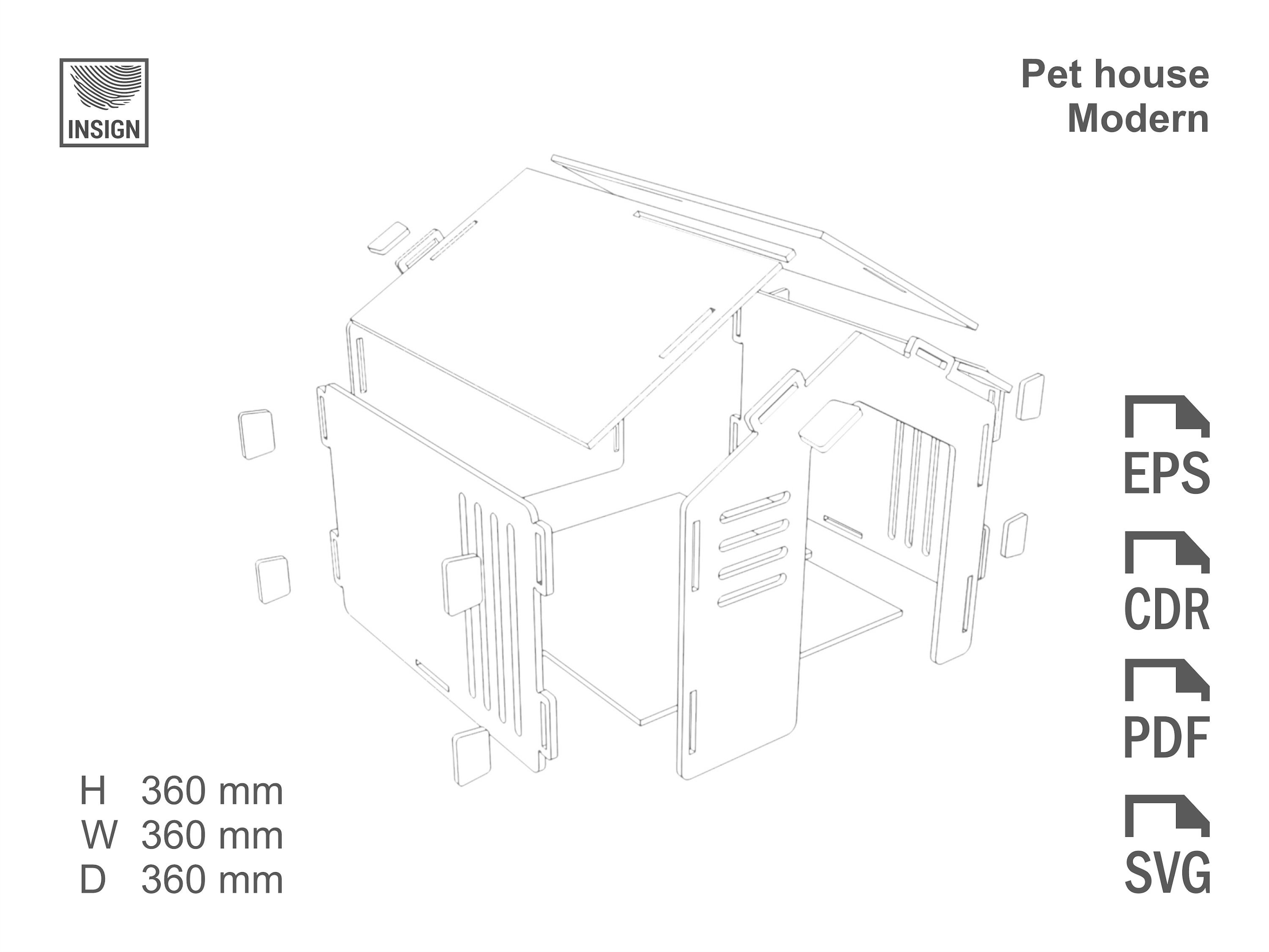 Modern Pet House Cnc Vector Plan Instant Download - Etsy UK