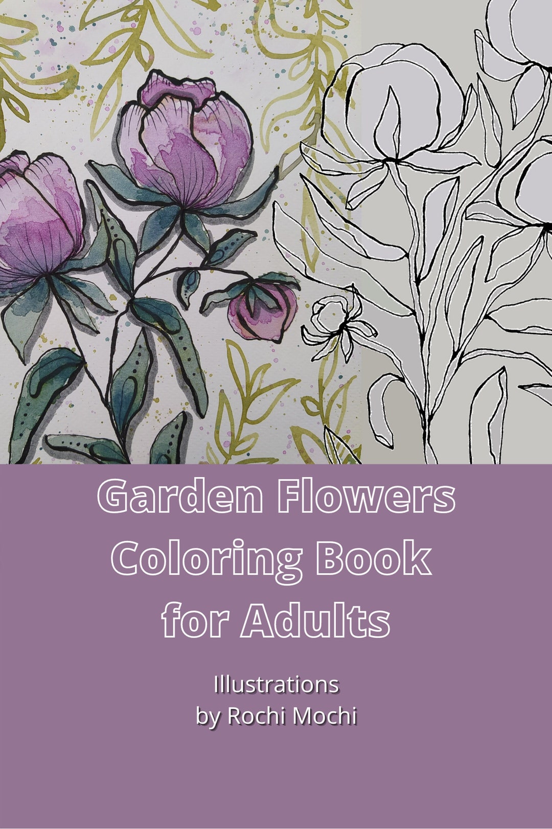 Printable PDF Garden Flowers Coloring Book for Adults: an Adult ...