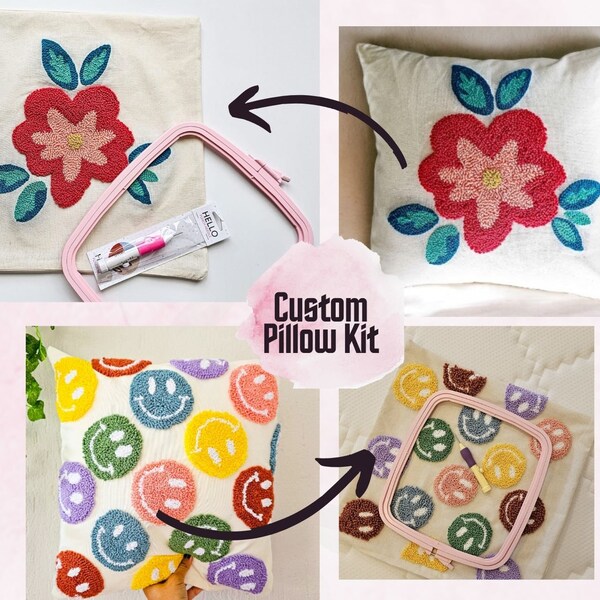 Punch Needle Kit Pillow - Etsy