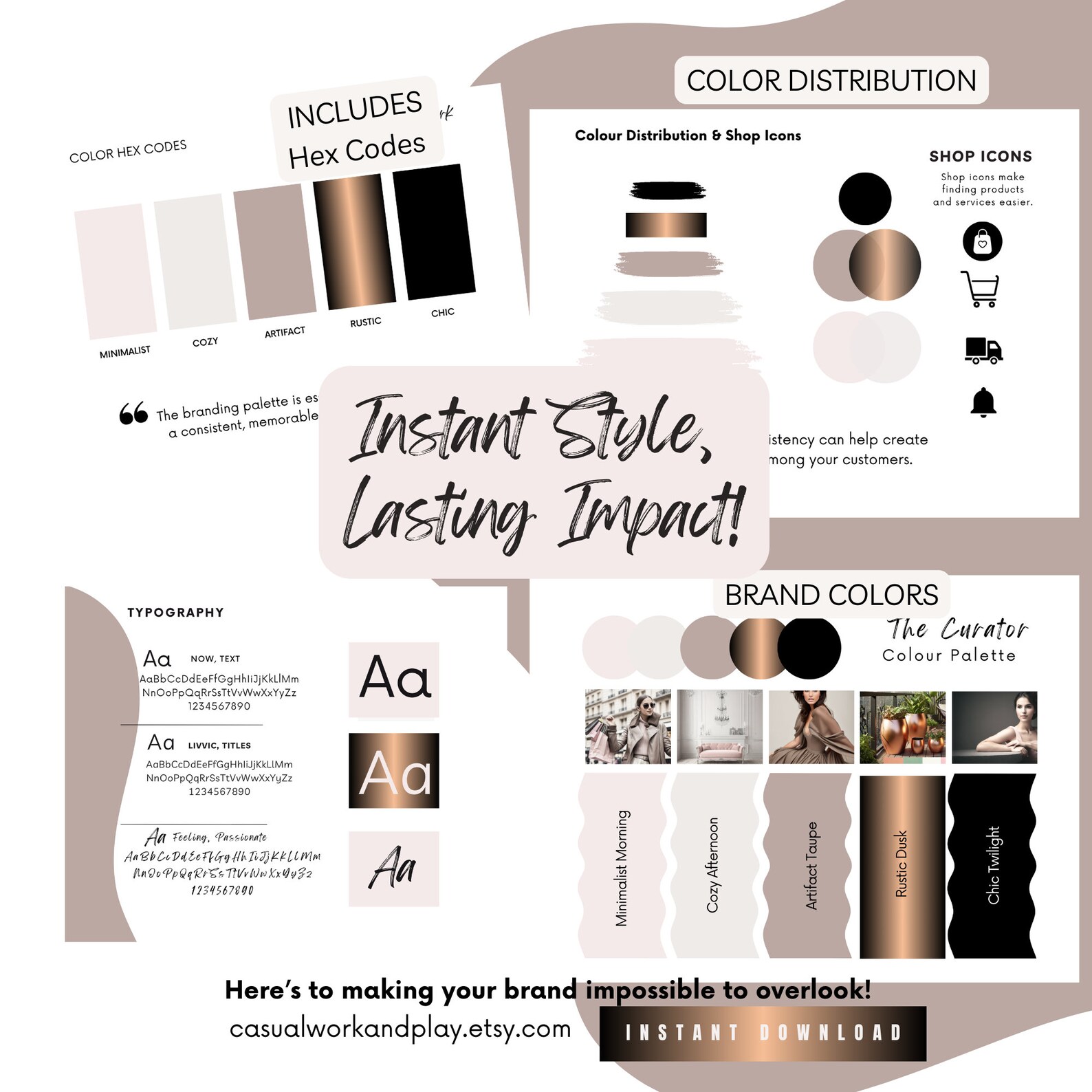 Luxury Colour Palette for Small Business Branding - Easy Canva Digital ...