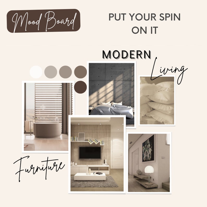 Neutral Brand Palette for Small Businesses, Canva Digital Download ...