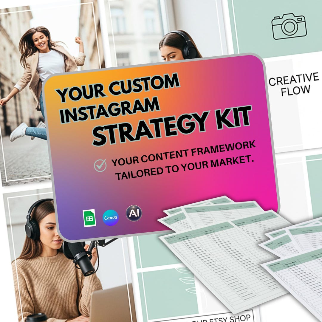 Custom Instagram Content Strategy Kit. Personalized Google Sheet ...