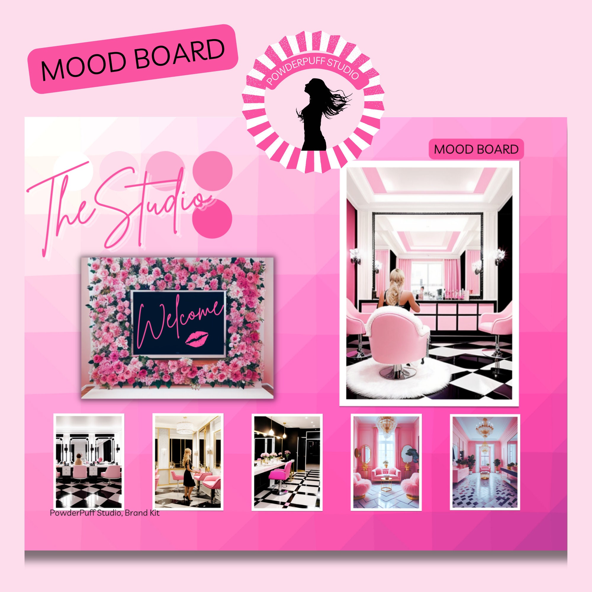 Vibrant Pink Brand Color Palette, Typography, Brand Kit, Small Business ...