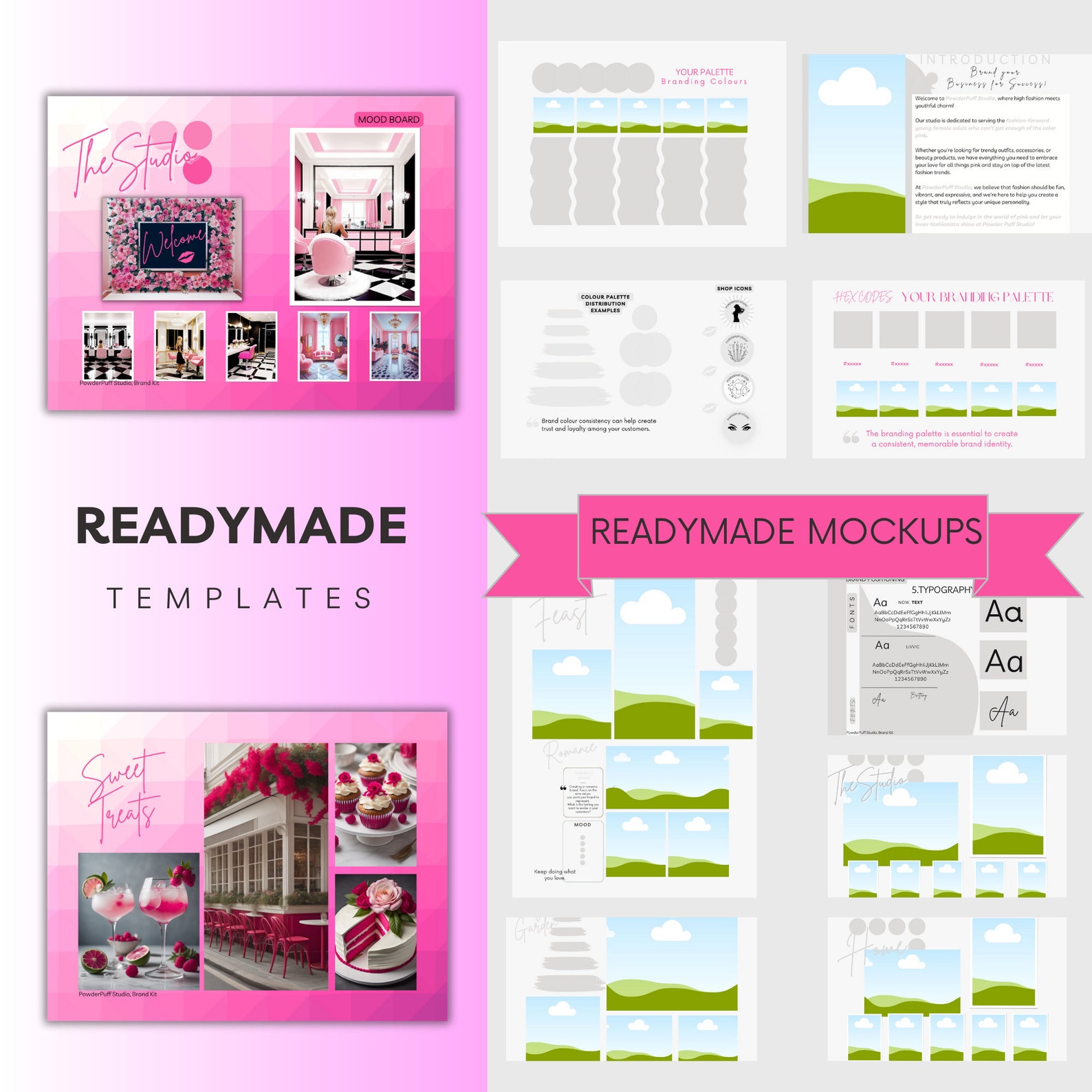 Vibrant Pink Brand Color Palette, Typography, Brand Kit, Small Business ...