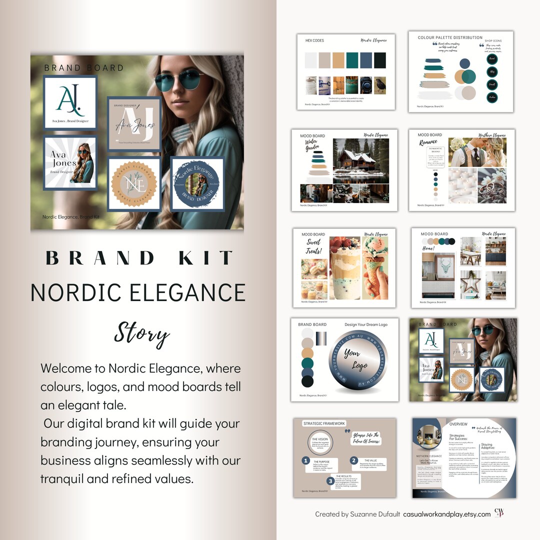 Elegant Brand Kit for Coaches | Colour Schemes, Pre-made Logos, Digital ...