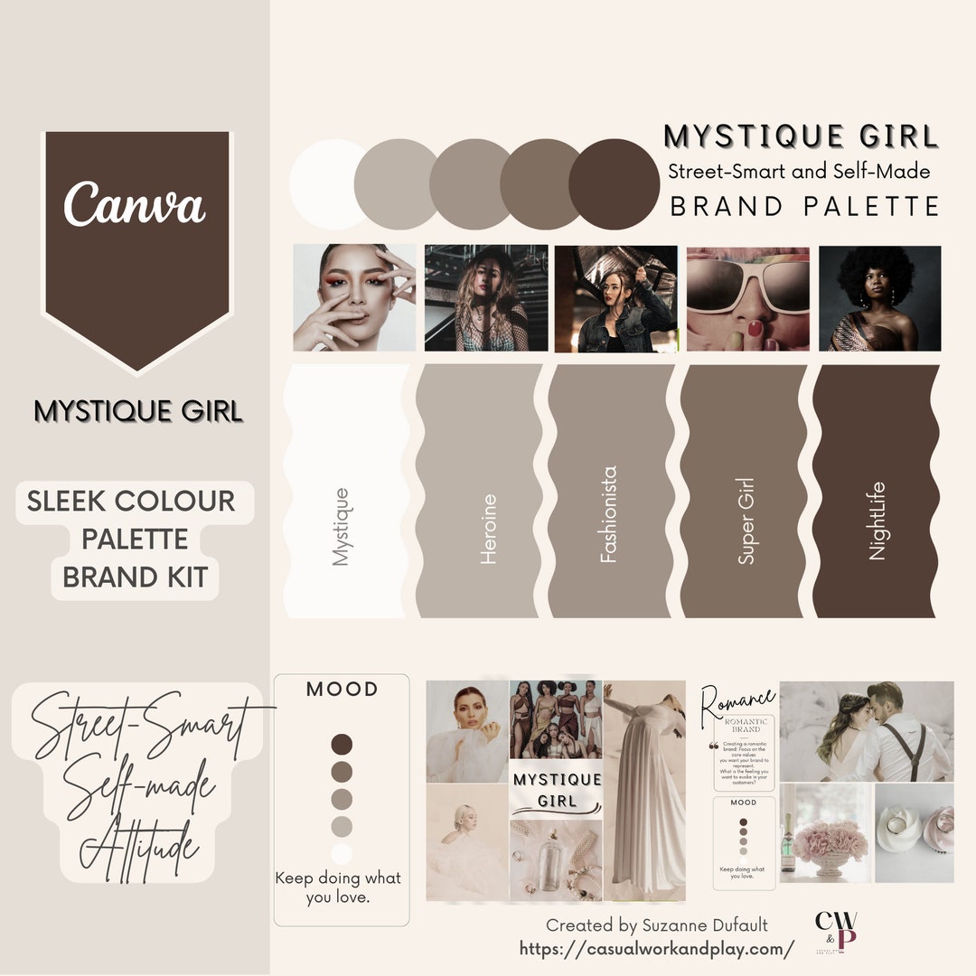 Neutral Brand Palette for Small Businesses, Canva Digital Download ...