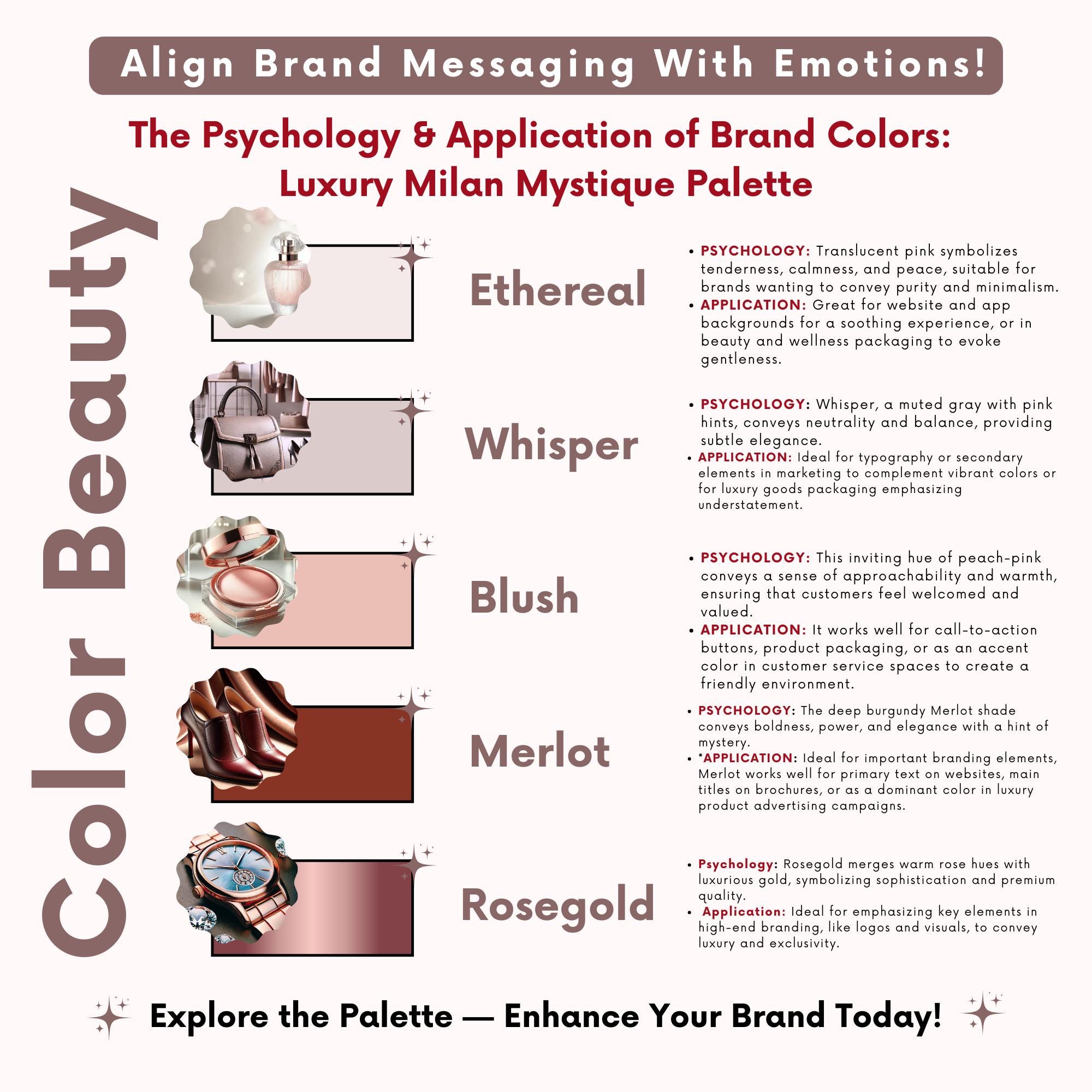 Milan Mystique Brand Palette: Luxury Canva Color Scheme - Etsy