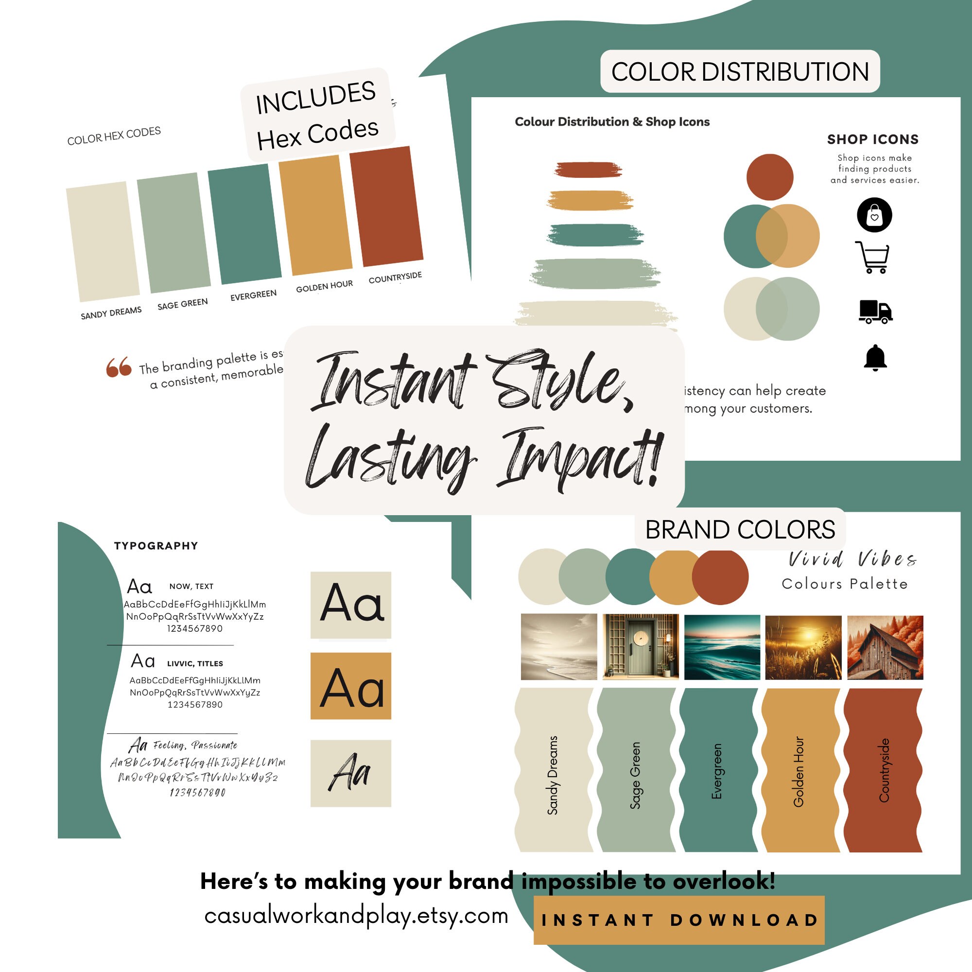 Vibrant Colour Palette for Small Business Branding DIY Luxury Canva ...