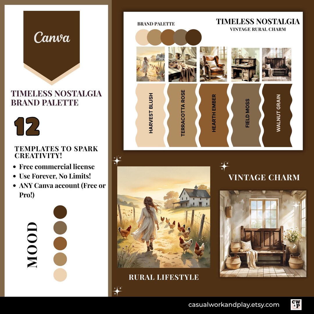 Timeless Color Palette Canva Templates 12-page Digital Brand-inspired ...
