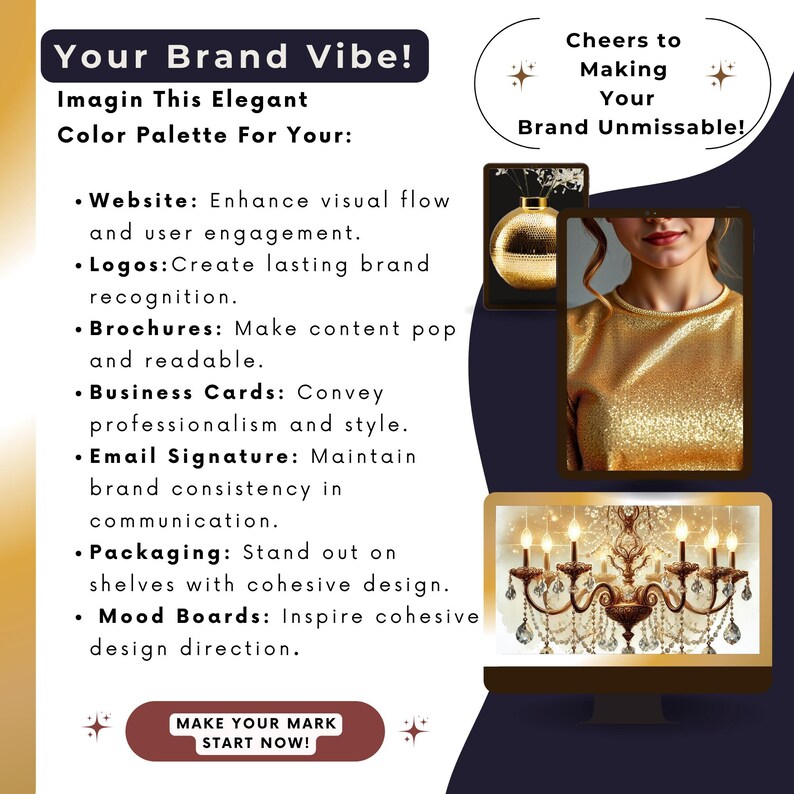 Elegant Brand Color Palette: Magical Lux Canva Template - Etsy
