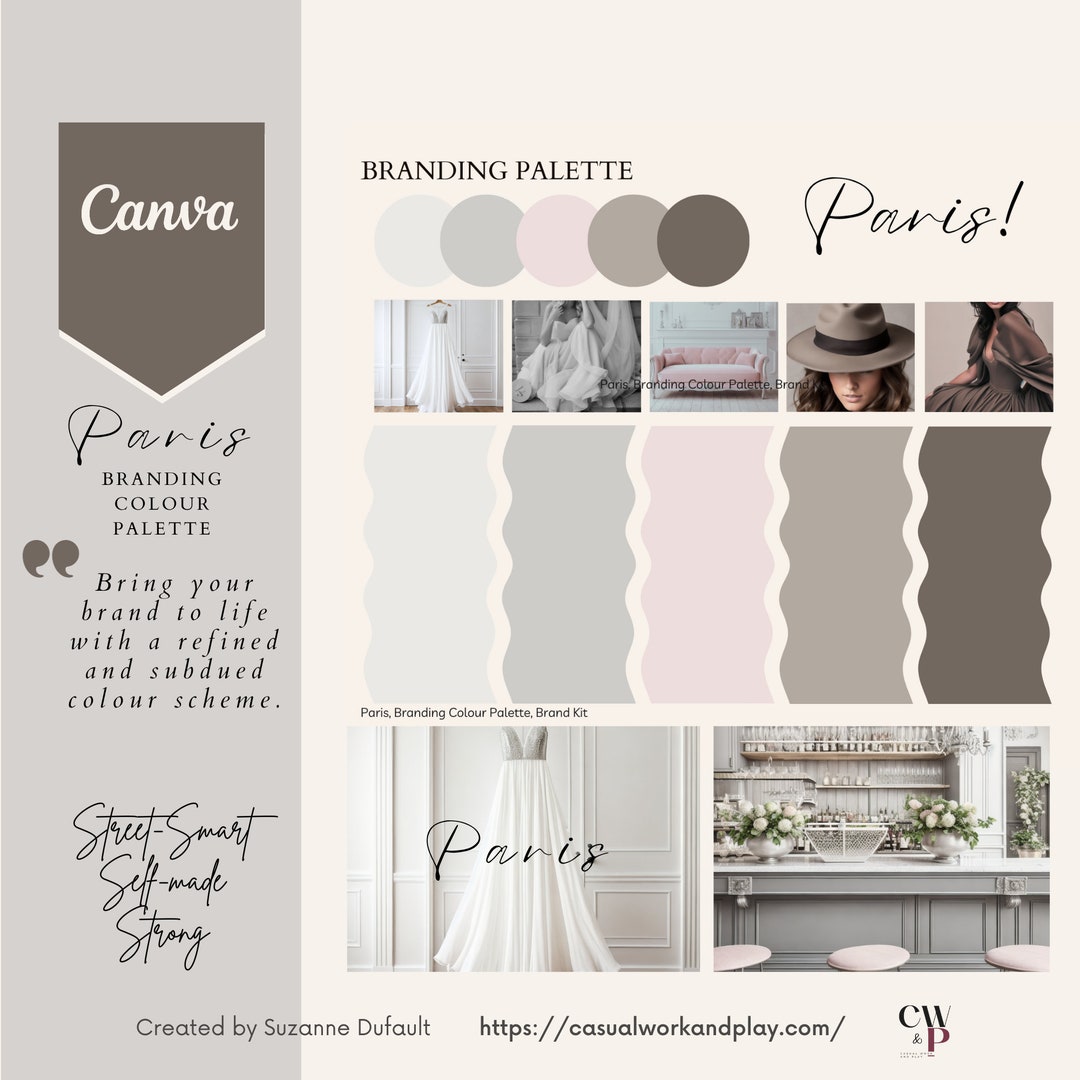 Elegant Paris Branding Palette, Small Business, Digital Download, Brand ...