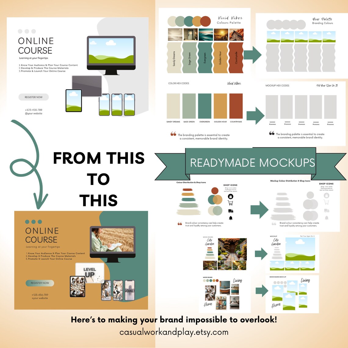 Vibrant Colour Palette for Small Business Branding DIY Luxury Canva ...