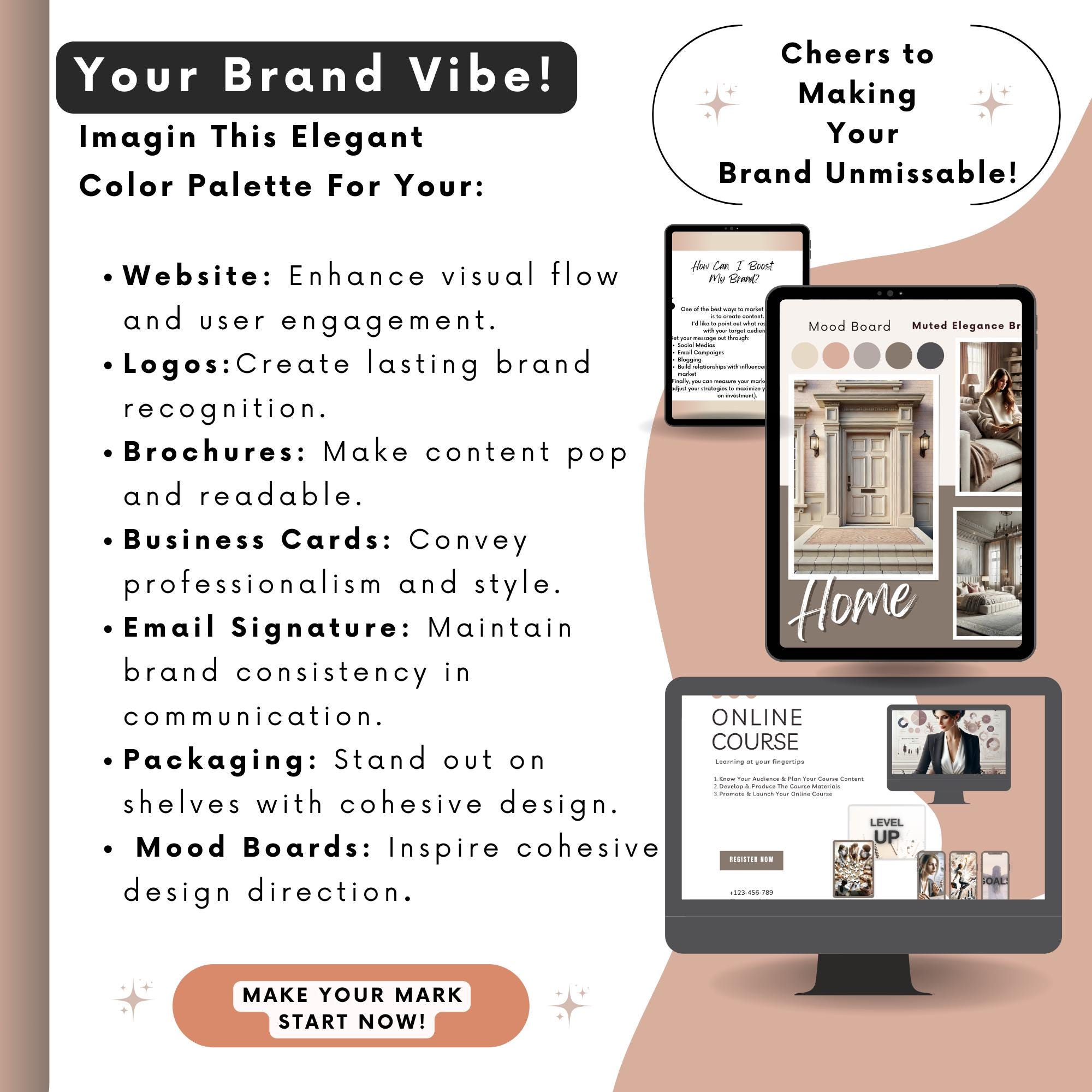 Stylish Colour Palette for Small Business Branding | Customizable in ...