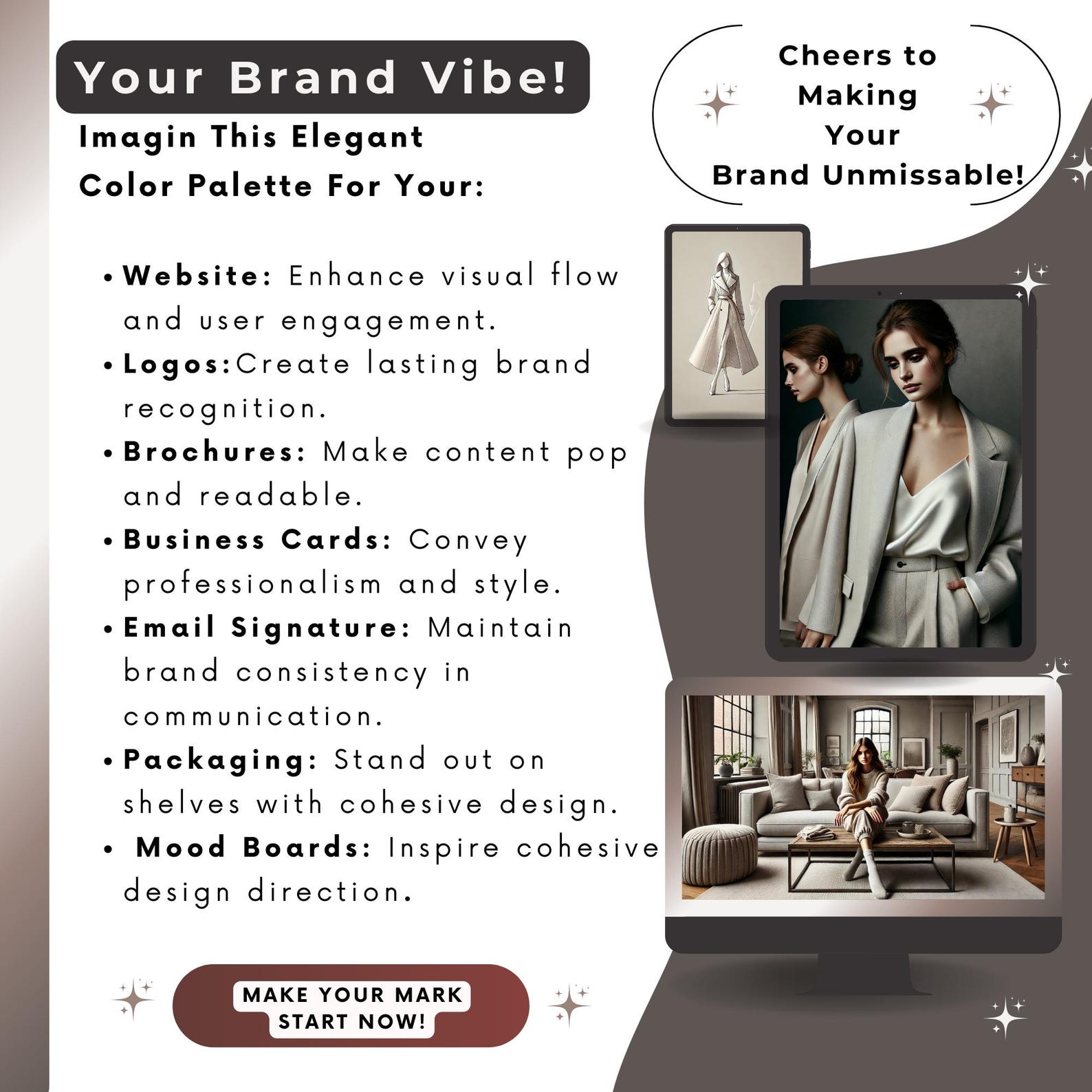 Moody Brand Palette, Earthy Color Scheme, Hex Codes, Customizable in ...