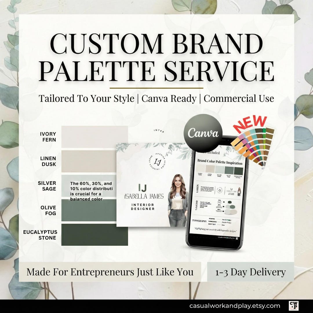 Custom Color Palette Service, Brand Identity Tailored to Your Branding ...