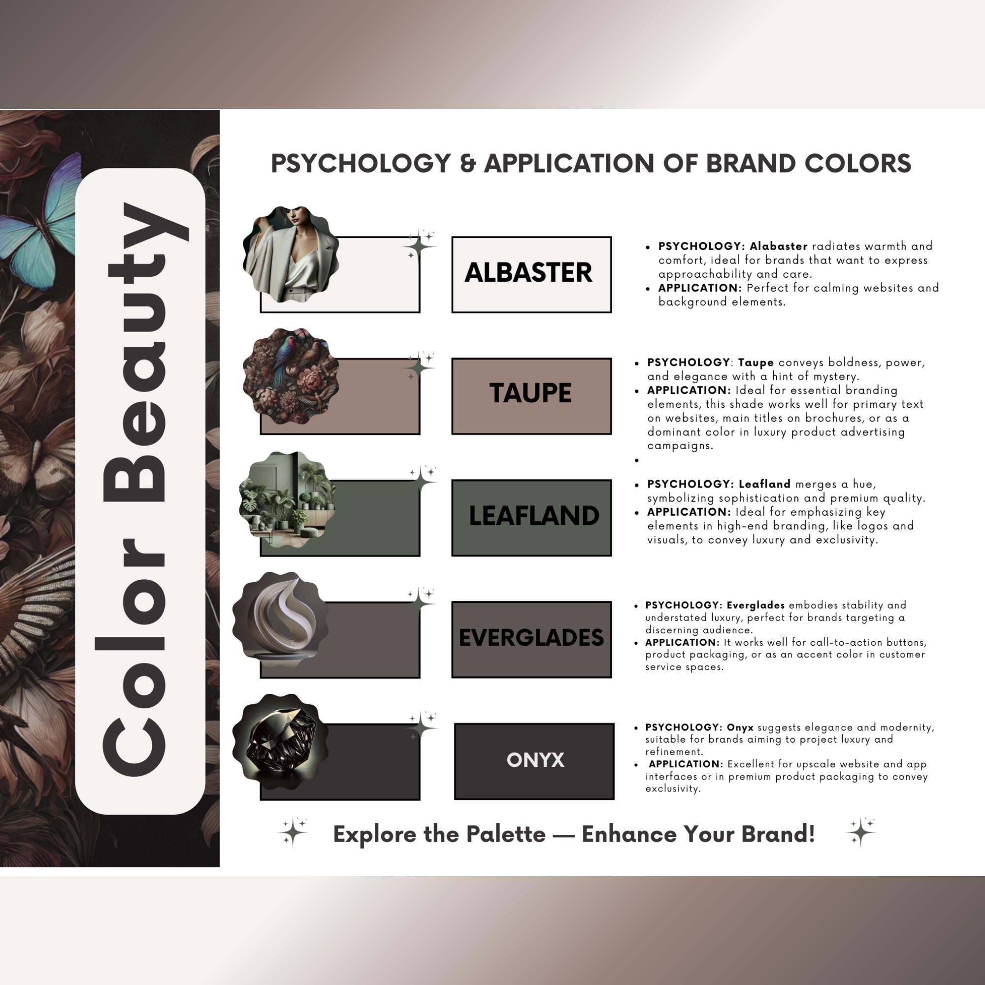 Moody Brand Palette, Earthy Color Scheme, Hex Codes, Customizable in ...