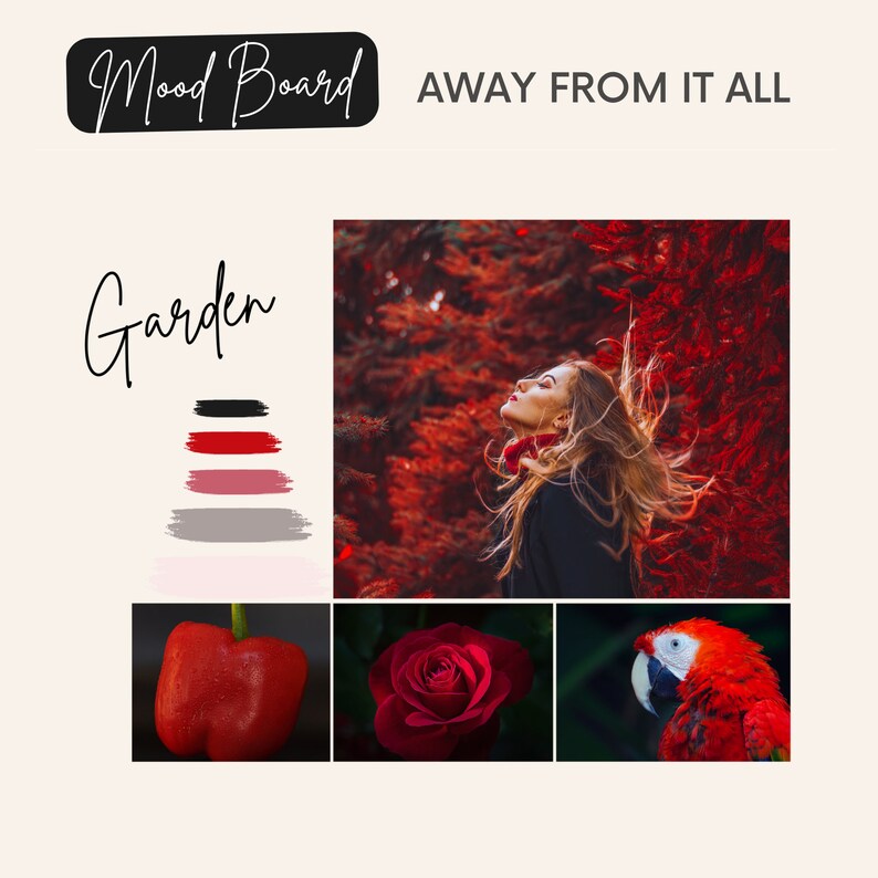 Brand Color Palette for Small Businesses: Ruby Red, Tuxedo Black, Grey ...