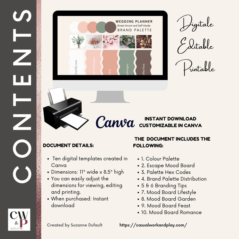 Brand Palette Small Business Digital Download Brand Kit - Etsy