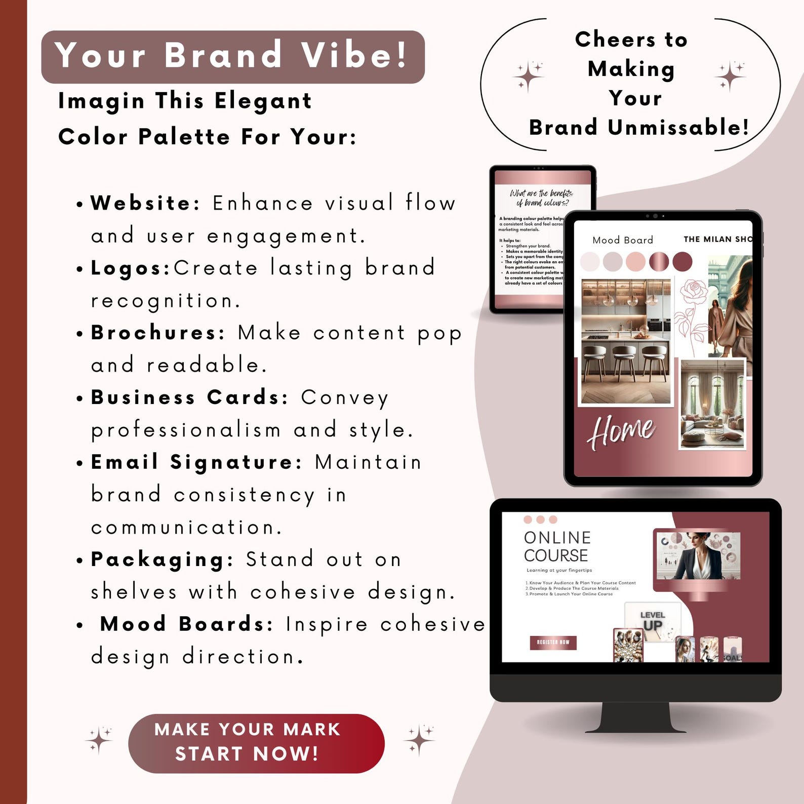 Milan Mystique Brand Palette: Luxury Canva Color Scheme - Etsy
