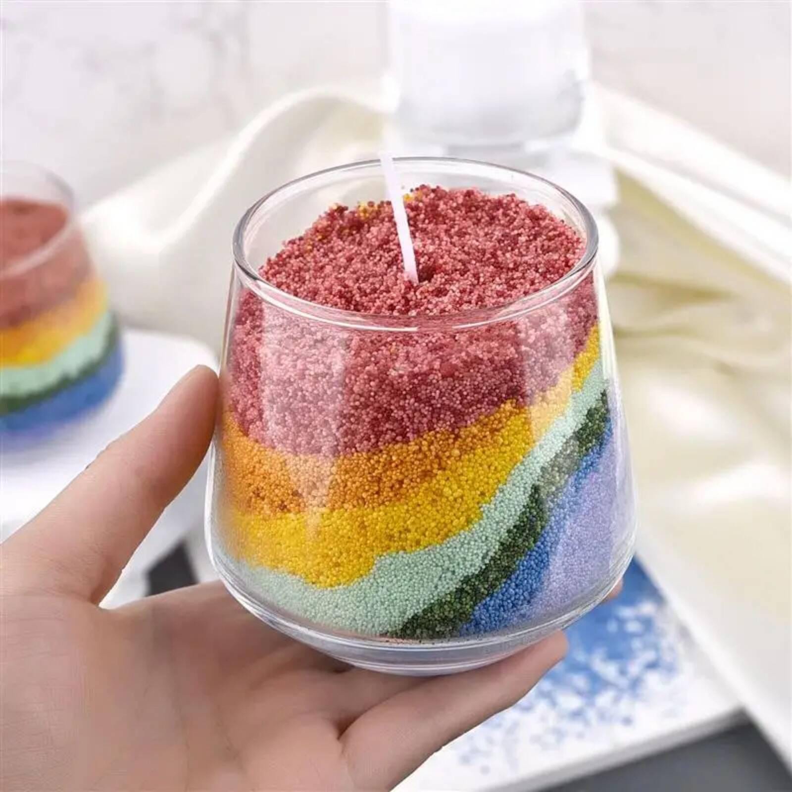 500g Colorful Sand Wax + Fragrance + Wicks, Pearled Candle, Wedding ...