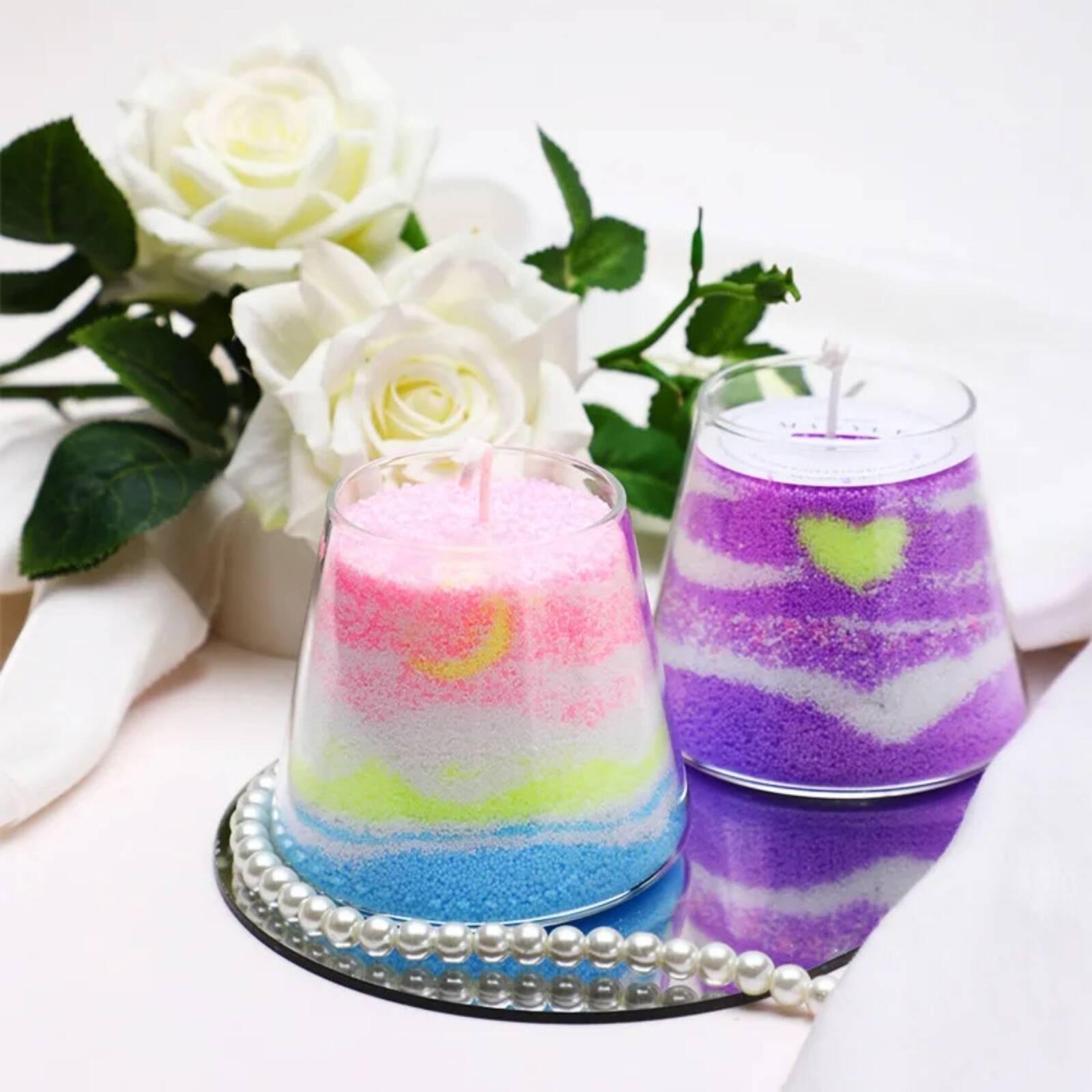 500g Colorful Sand Wax + Fragrance + Wicks, Pearled Candle, Wedding ...