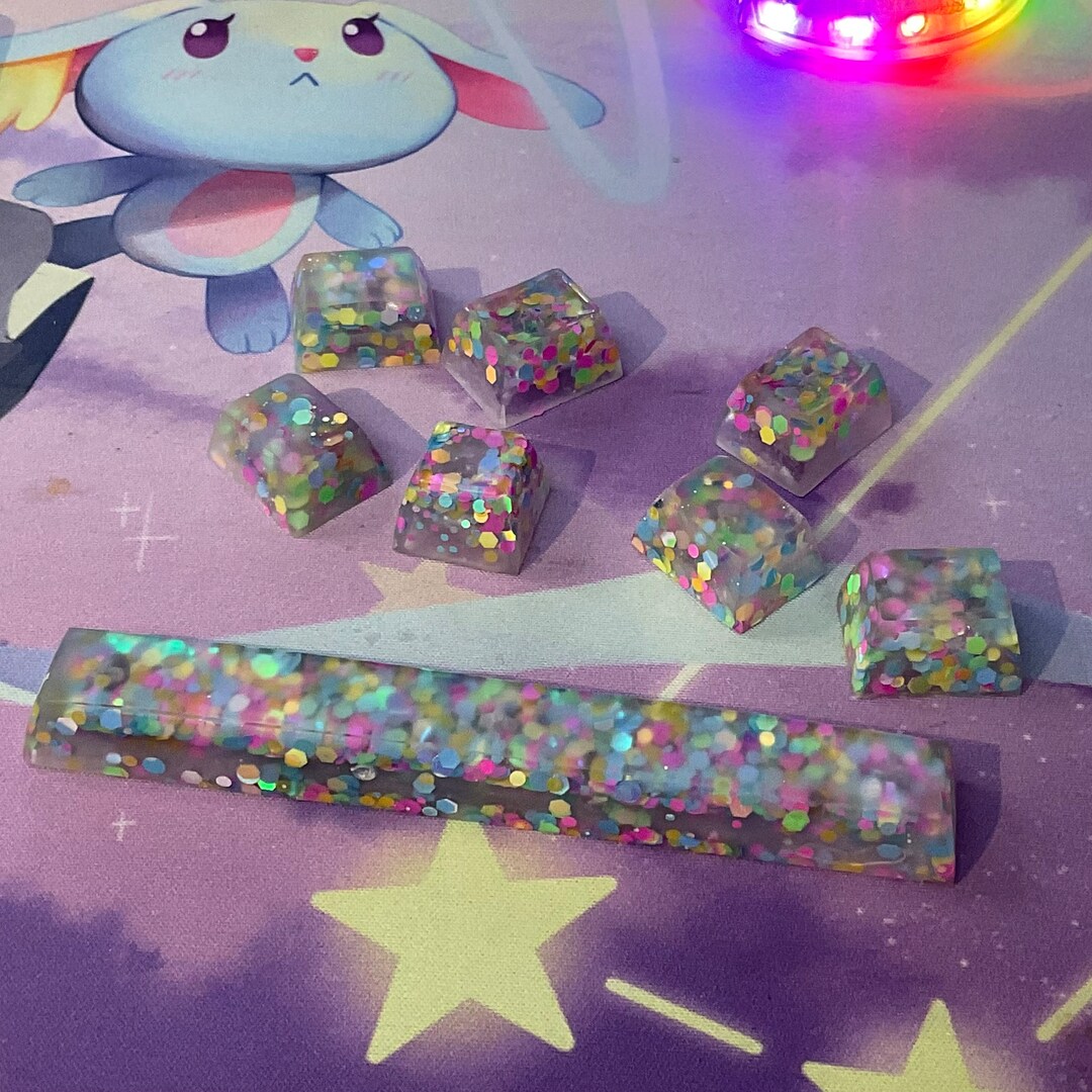Artisan Keycap - SA Profile - Kawaii Multicolor Holographic Glitter ...