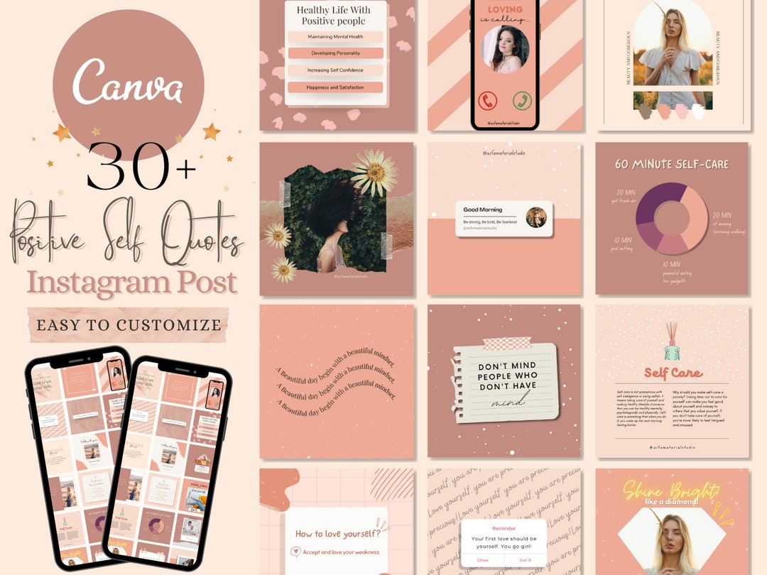 Instagram Post Template Canva, Canva Design Templates, Positive Self ...